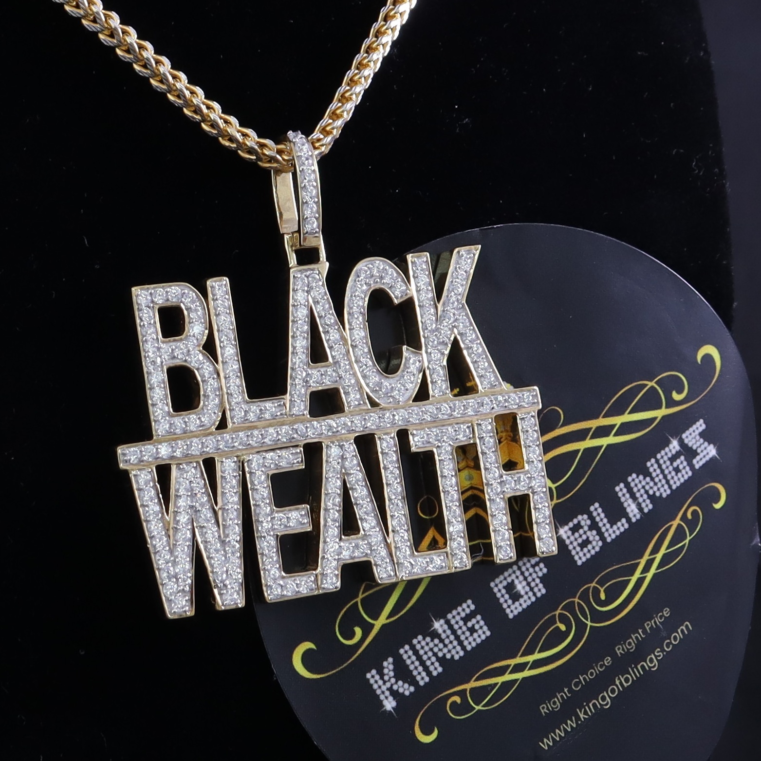 King of Bling's Yellow 925 Sterling Silver 9.30ct Cubic Zirconia "Black ...