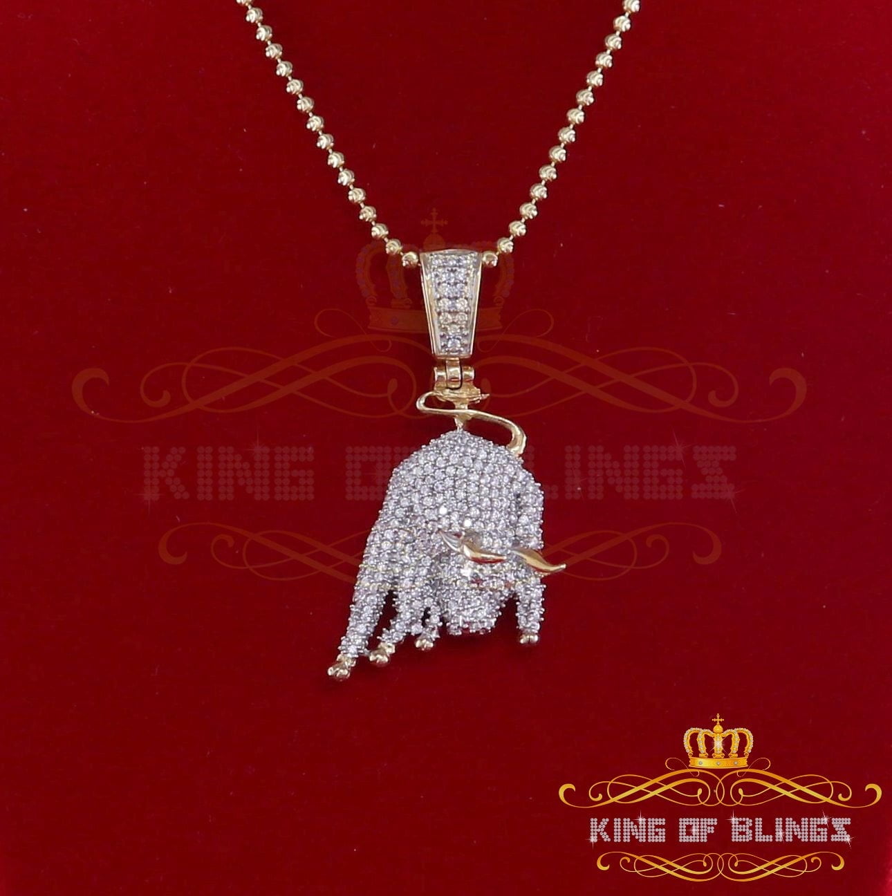 King of Bling's Yellow 925 Sterling Silver Fashion OX Necklance Pendant ...