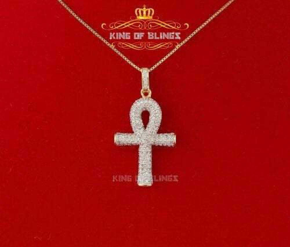King of Blings 10k Real Gold Real Diamond 0.33ct "Ankh" Charm Fashion ...