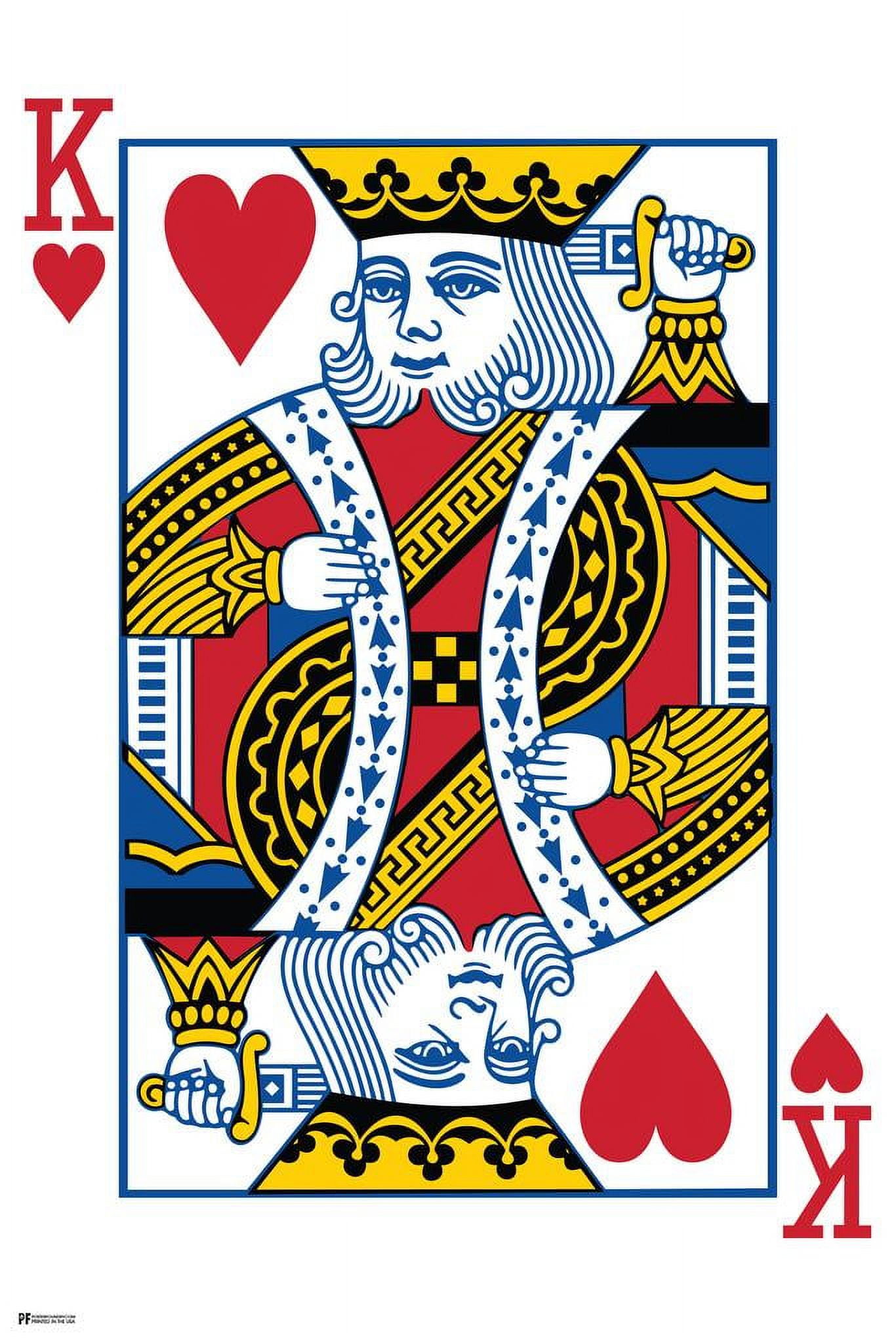 King of Hearts Playing Card Art Poker Room Game Room Casino Gaming Face ...