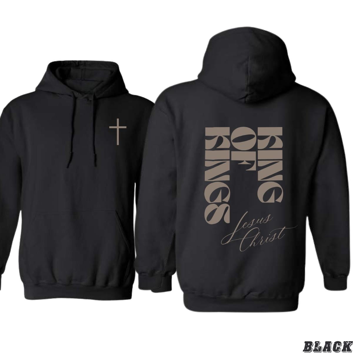 King of Kings Hoodie – Christian Faith-Inspired Design with Cross and ...