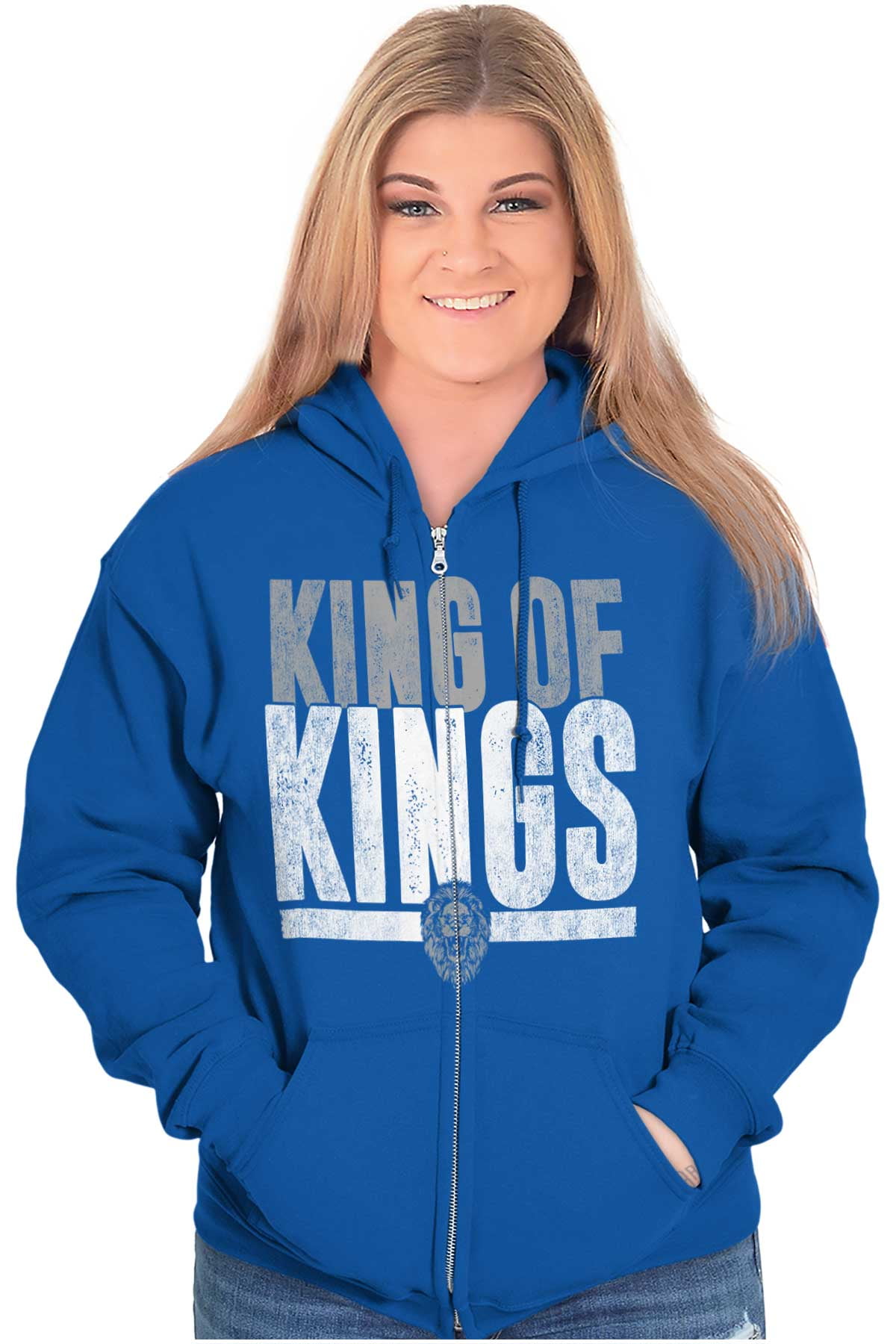King Of Kings Jesus Christ Believer Zip Up Hoodie Mens Womens Brisco