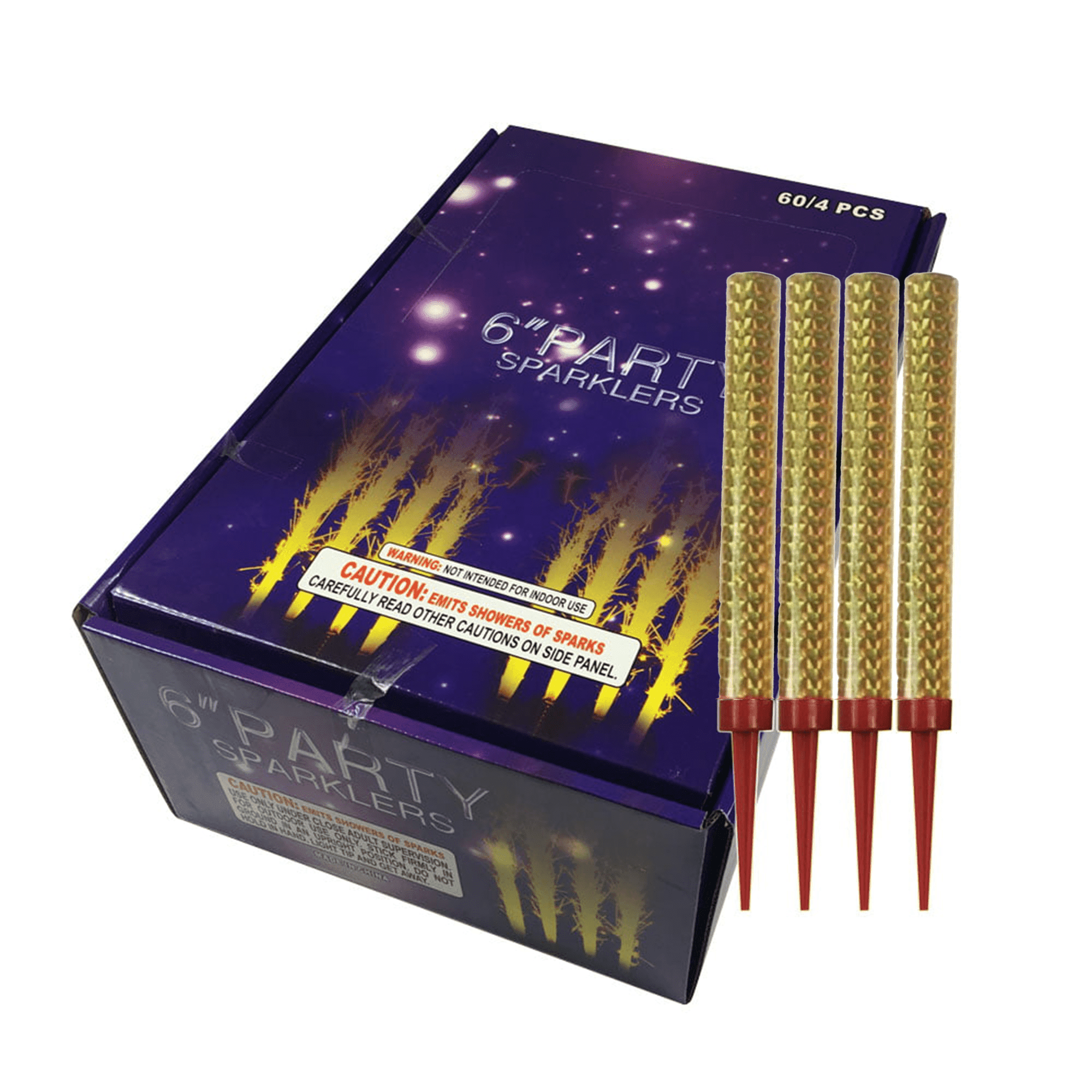 60 Gold Sparkler Party Candles for Birthday & Wedding, Happy Light Cake ...