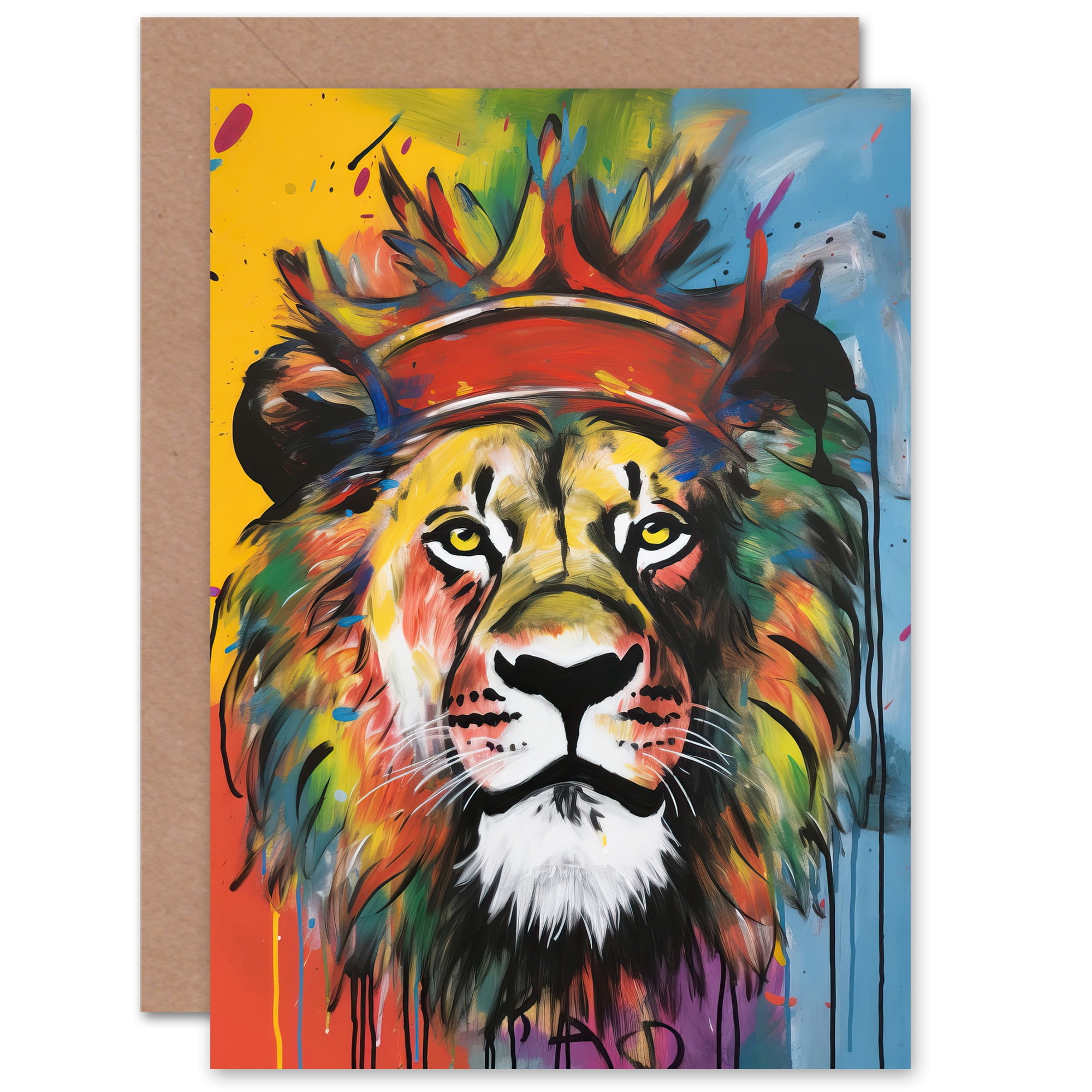 King of the Jungle Lion Crown Graffiti for Husband Him Dad Son Brother ...