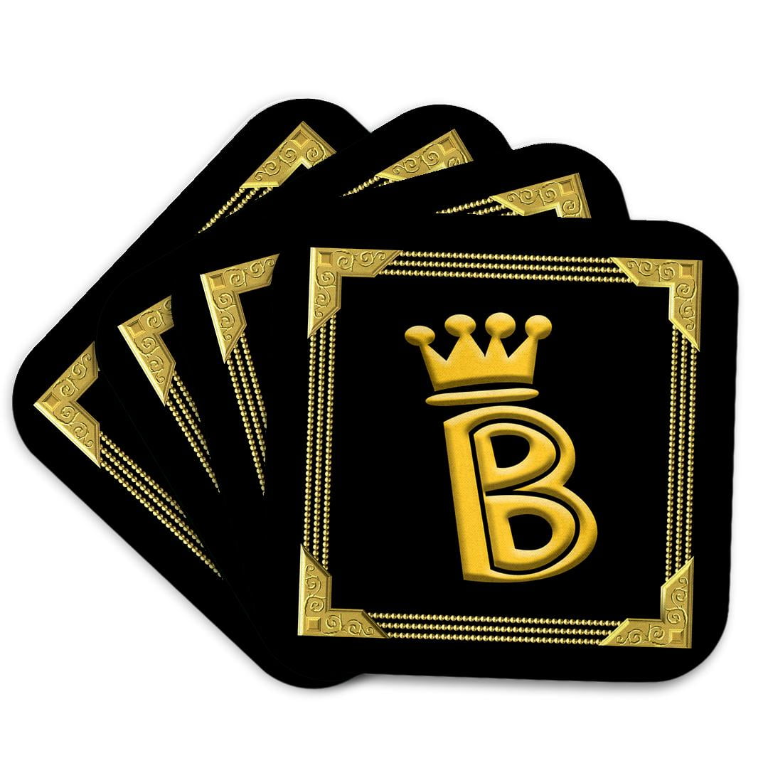 3dRose, King, queen crown, rich frame. Yellow on black. Decorative ...