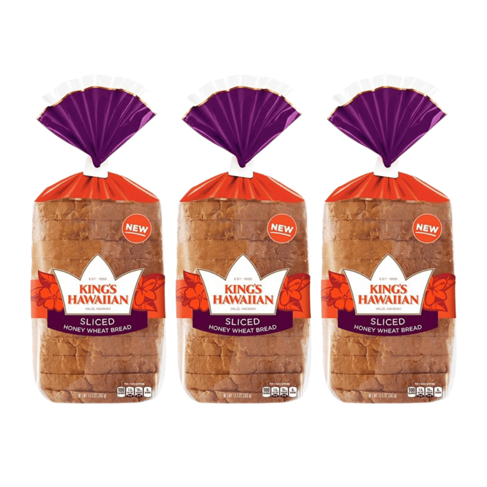 King's Hawaiian Honey Wheat Loaf, Sliced Bread for Deli & Toast, 13.5 ...