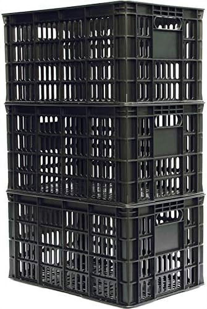 King's Rack 3 Pack Milk Crate 29 Quart 7 Gallon Heavy Duty Plastic ...