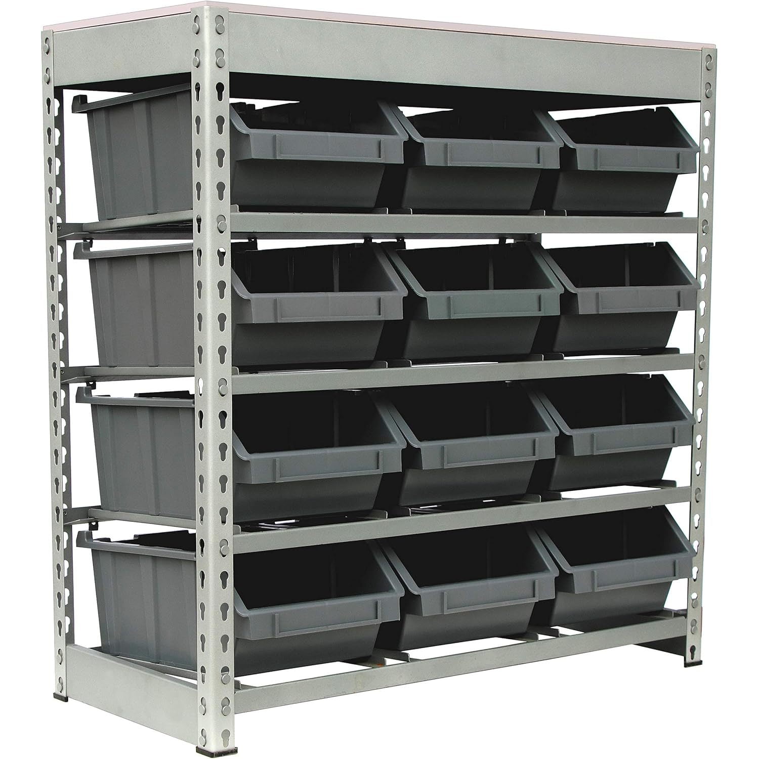 King's Rack Bin Rack Boltless Steel Storage System Organizer w/ 12 ...