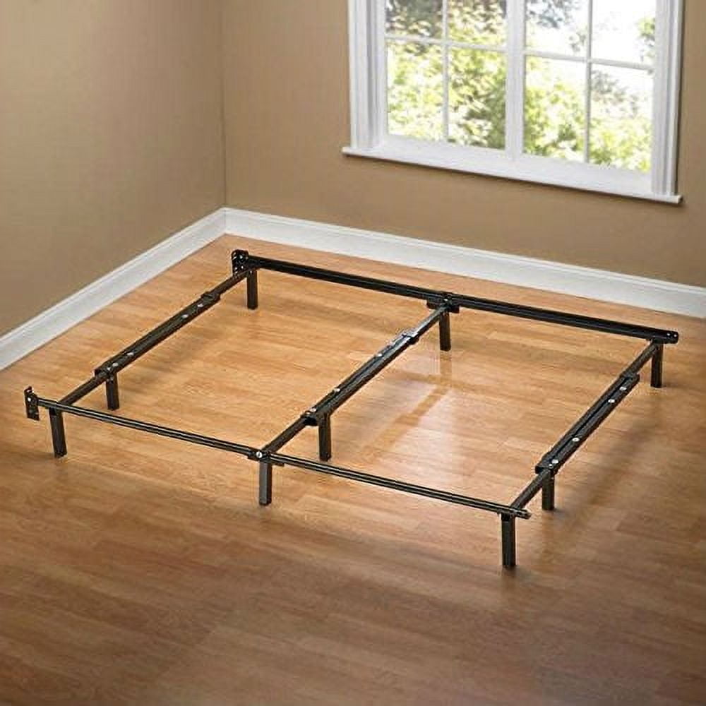 King size 9-Leg Adjustable Metal Bed Frame with Headboard Brackets ...