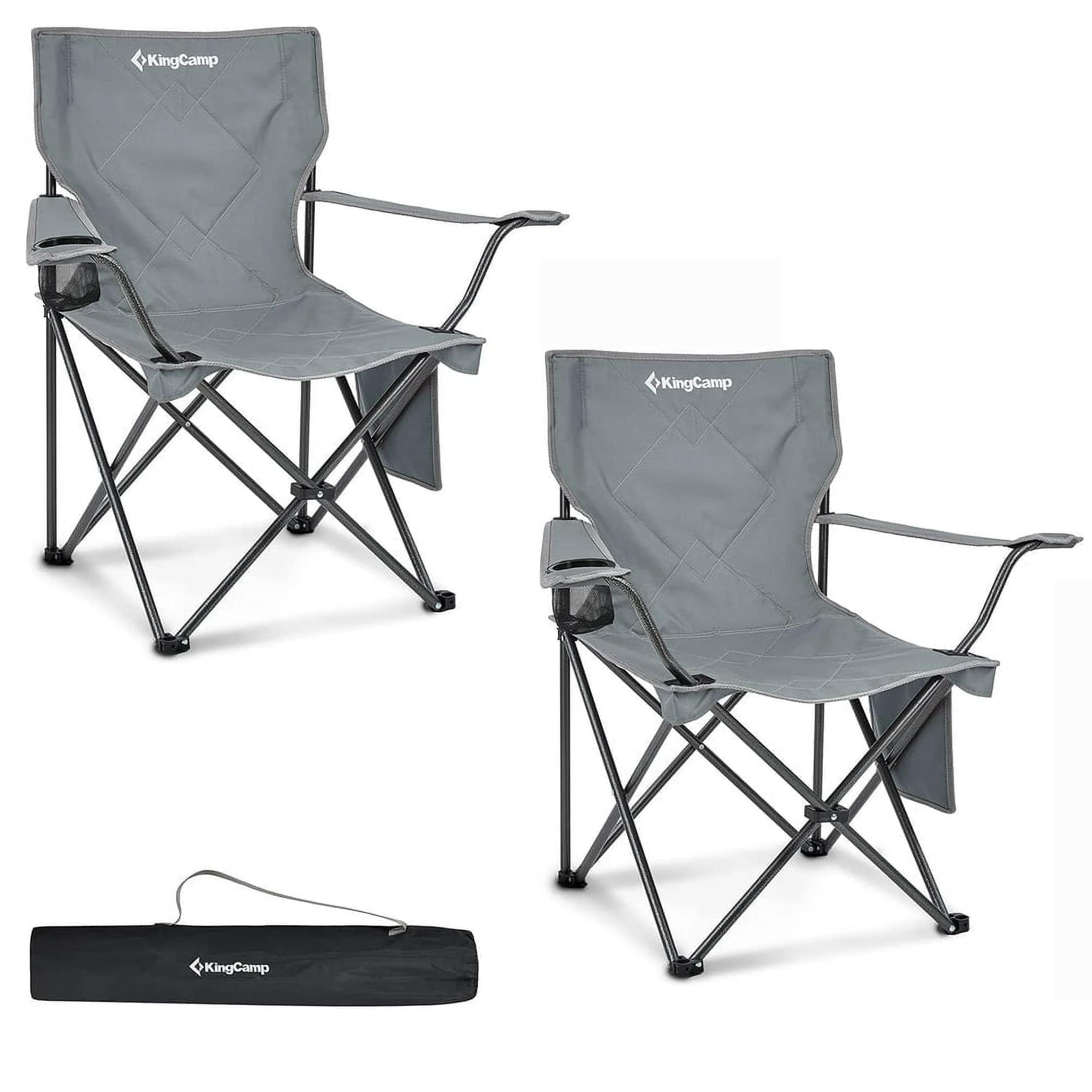 KingCamp Portable Folding Chairs for Outdoor Use, 2 Pack, Support 220 ...