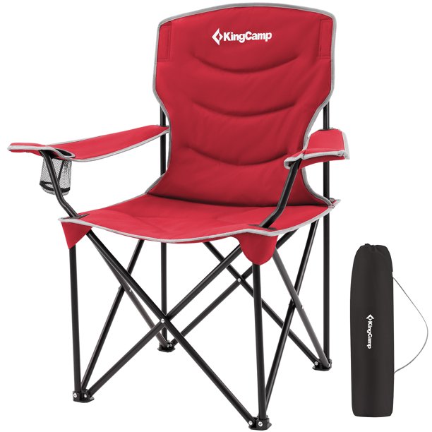 KingCamp Folding Camping Chairs High Back Oversized Padded Arm Chair ...