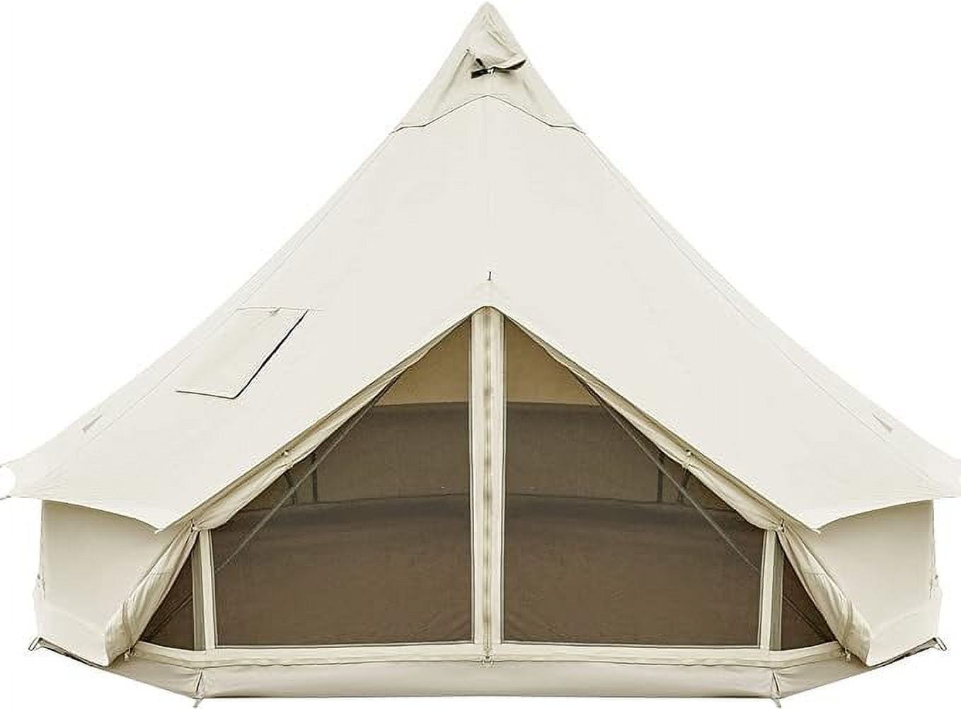 KingCamp Khan Camping Canvas Bell Tent 13.12FT Waterproof and Breatheable Canvas Yurt Tent with ...