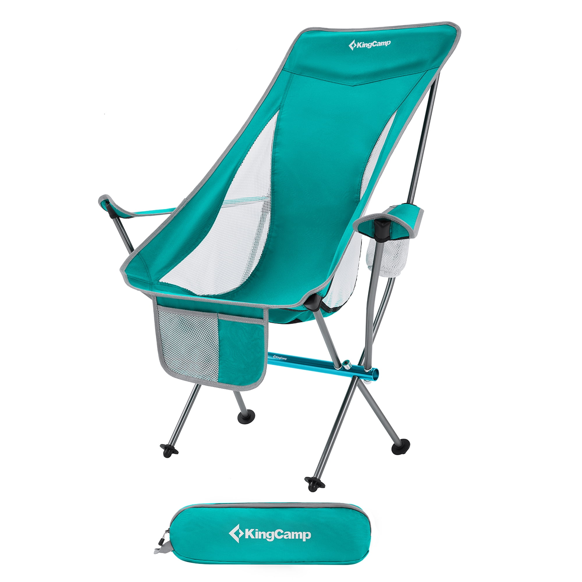KingCamp Outdoor Big Highback Camping Chair with Padded Headrest & Arms ...