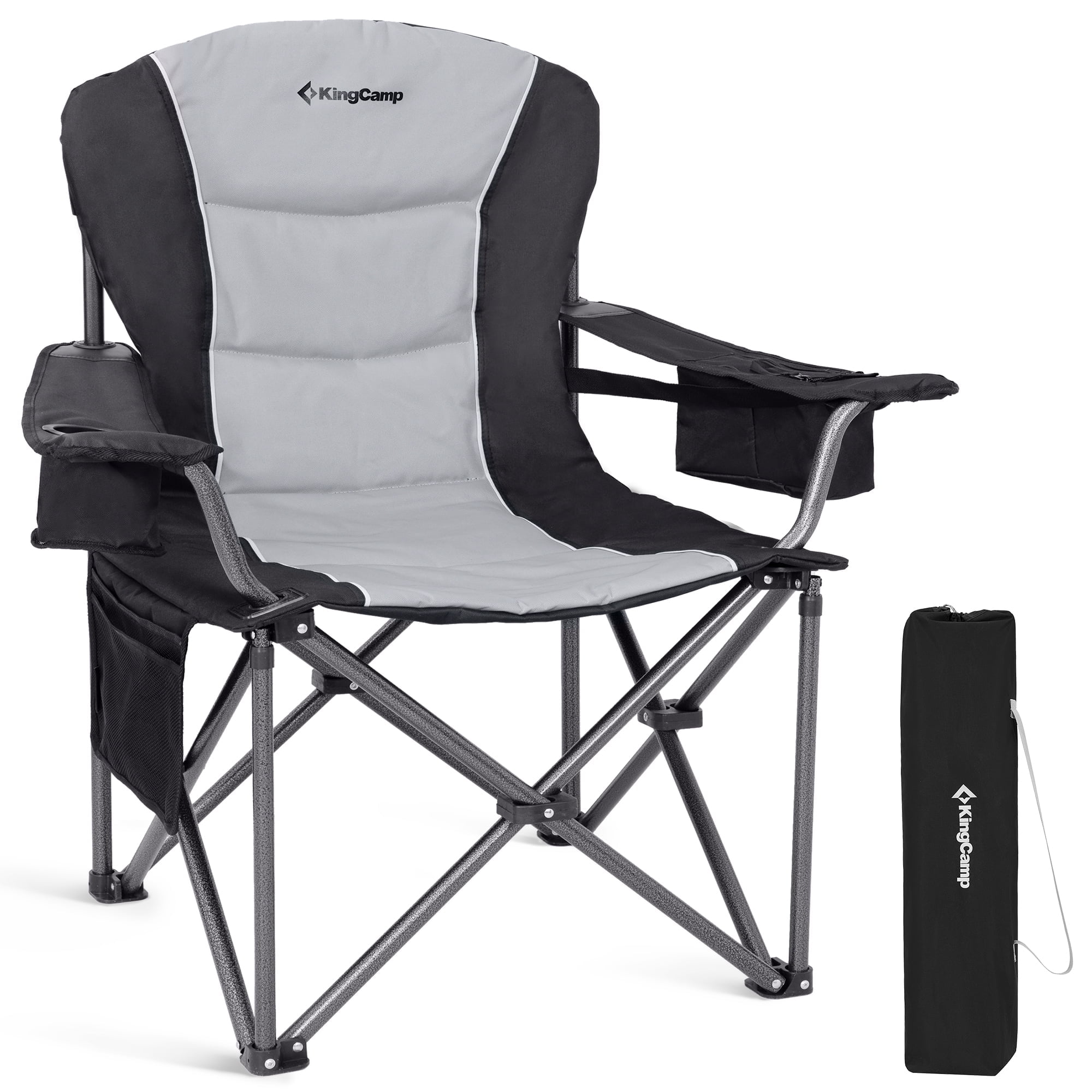 KingCamp Oversized Camping Chairs Folding Heavy Duty Padded Lawn Chair ...