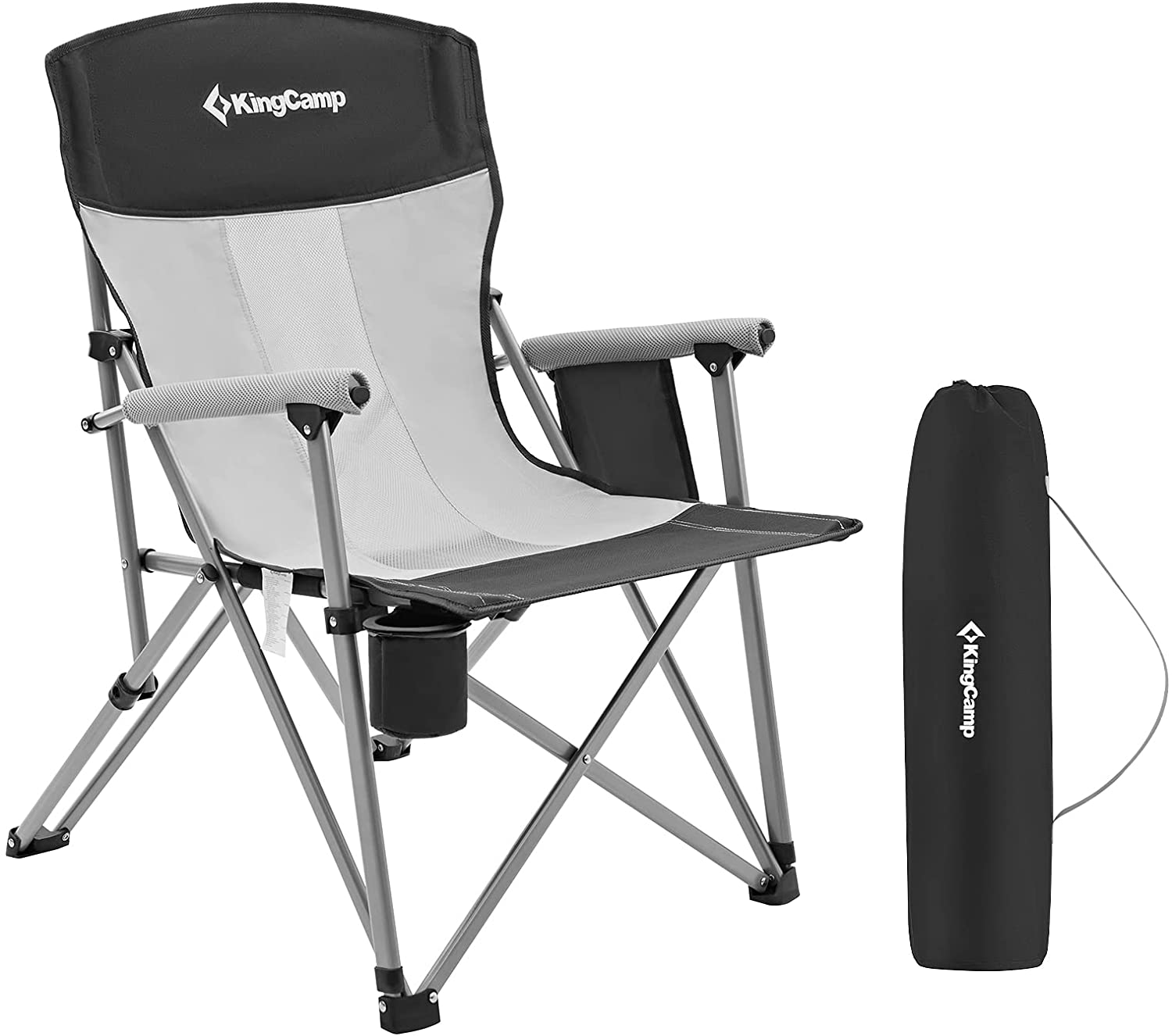 Ozark Trail Big and Tall Chair with Cup Holders, Green for Outdoor ...