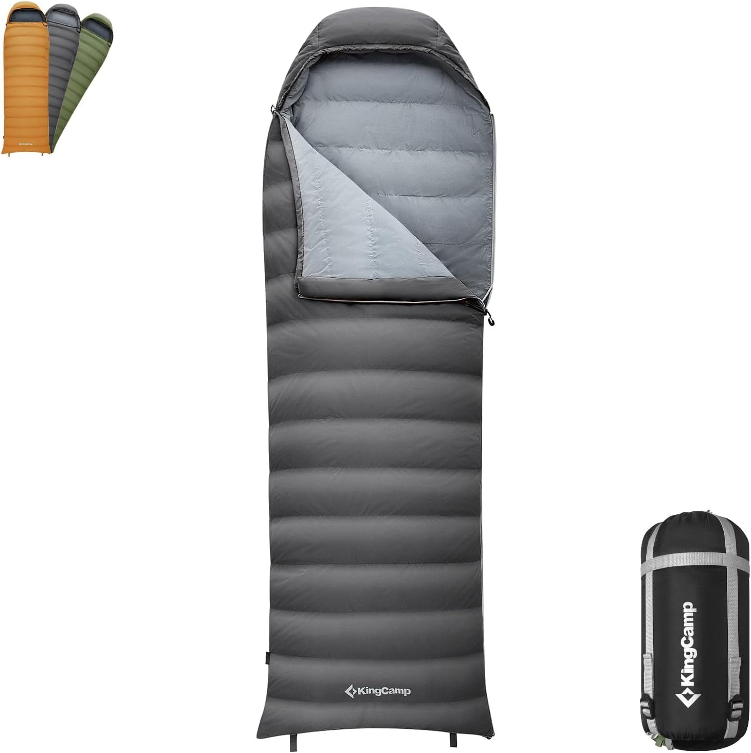 KingCamp Ultralight Down Sleeping Bag, 650 FP Compact Cold Weather 3-4 ...