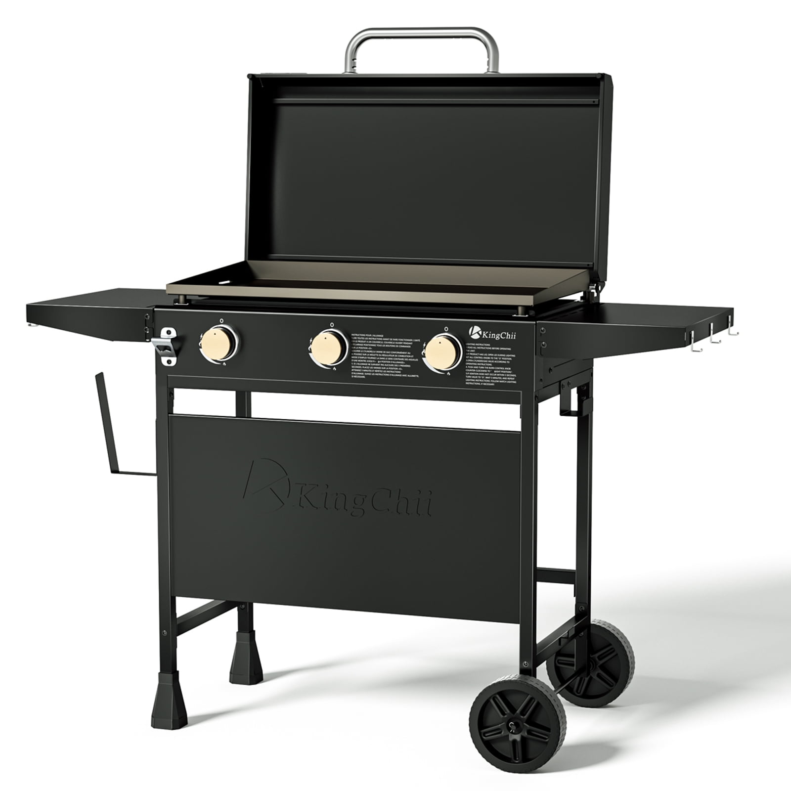 "KingChii Portable 3-Burner 28"" Propane Grill, Outdoor Griddle with ...