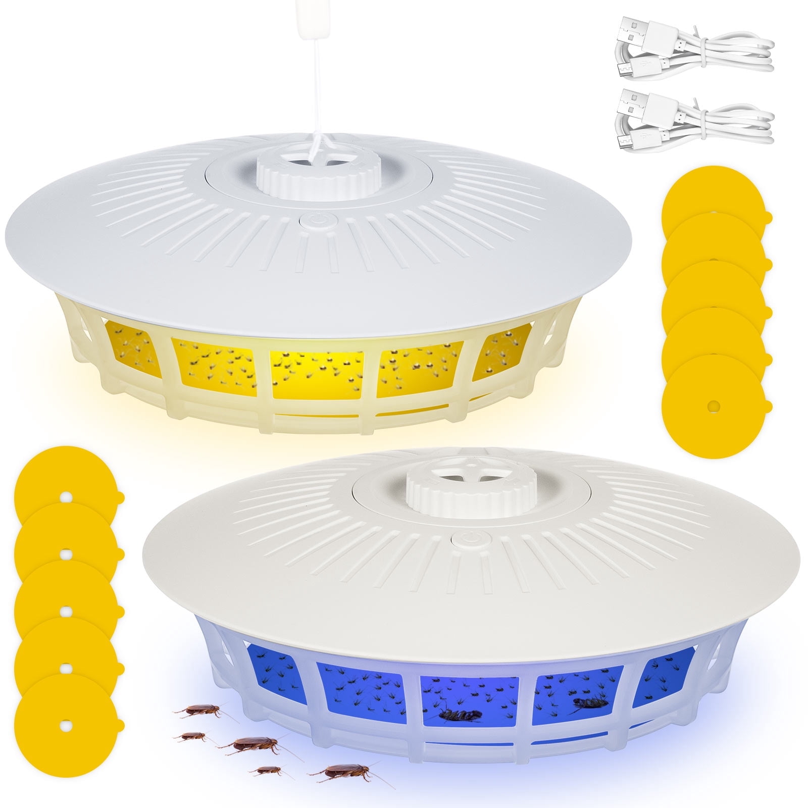 Jinyi 2PCS Flea Traps, Indoor Pest Repellent Lamp for Household ...