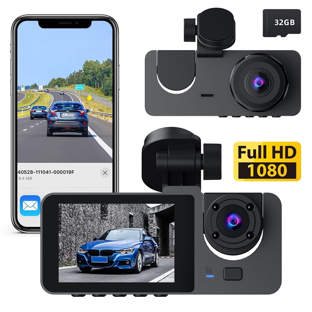 KingFurt Car Dash Cam 3 Channel 1080P Dash Camera Front and Rear Mini ...