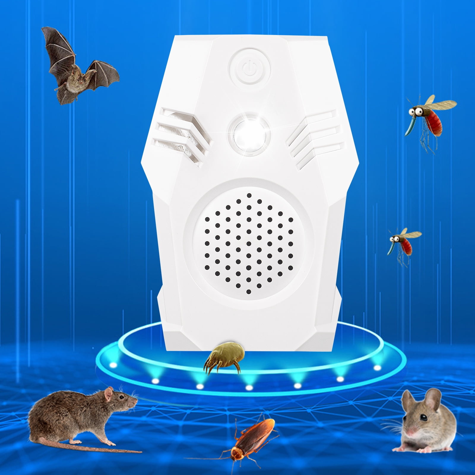 KingFurt Dual Power Mouse Repeller Versatile Outdoor & Indoor Use AC/DC ...