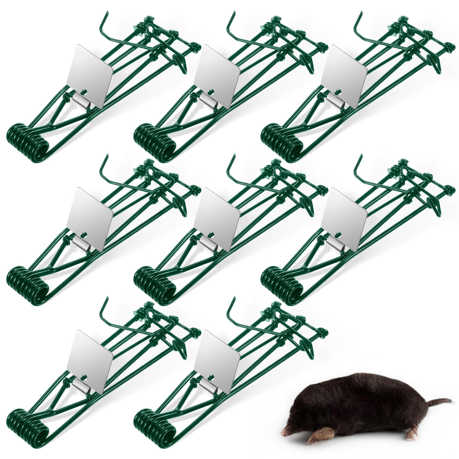 KingFurt Metal Tactical Rat Vole Traps 12-Pack Outdoor Reusable Gopher ...