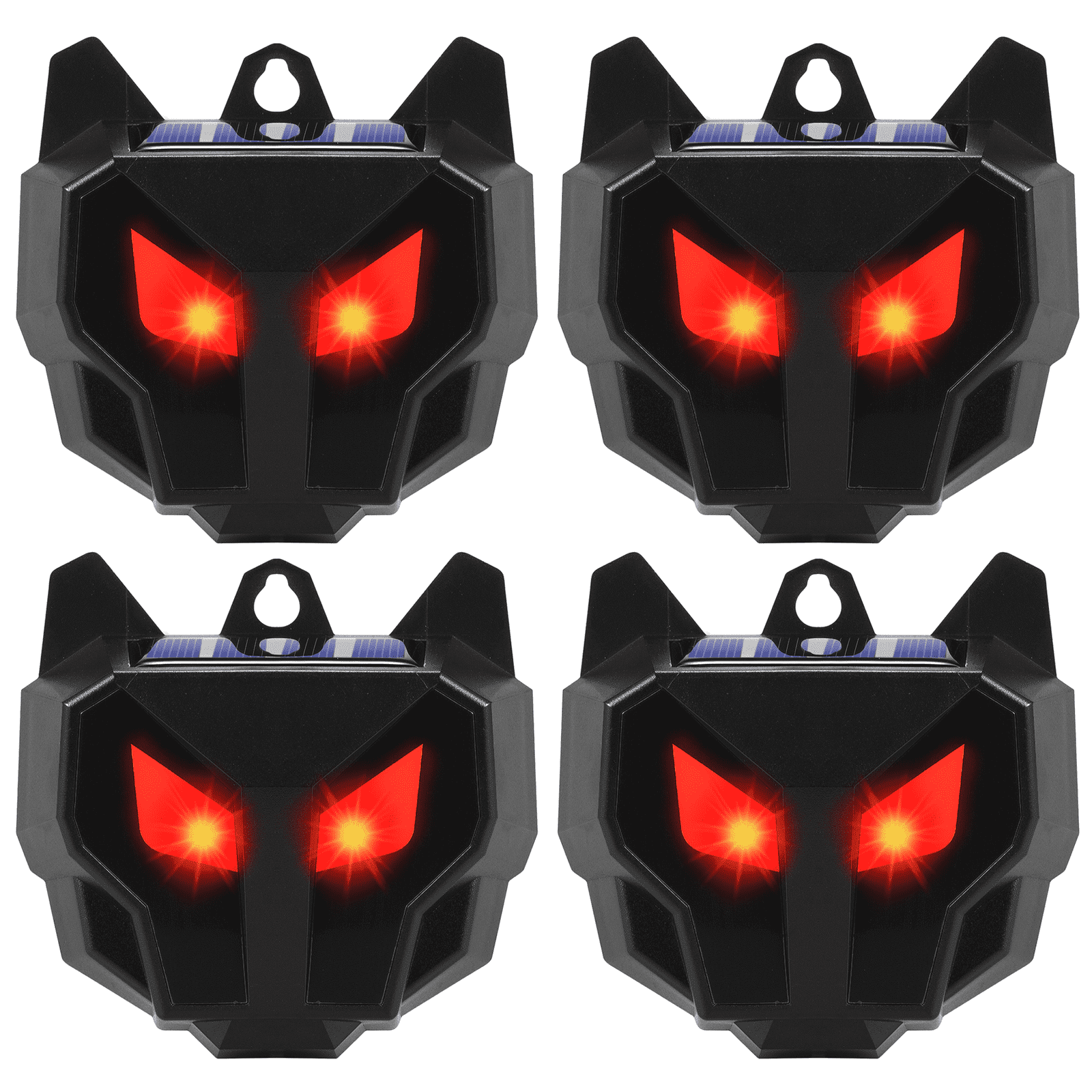 KingFurt Solar Powered Animal Repeller with Strobe Flashing Red Light ...