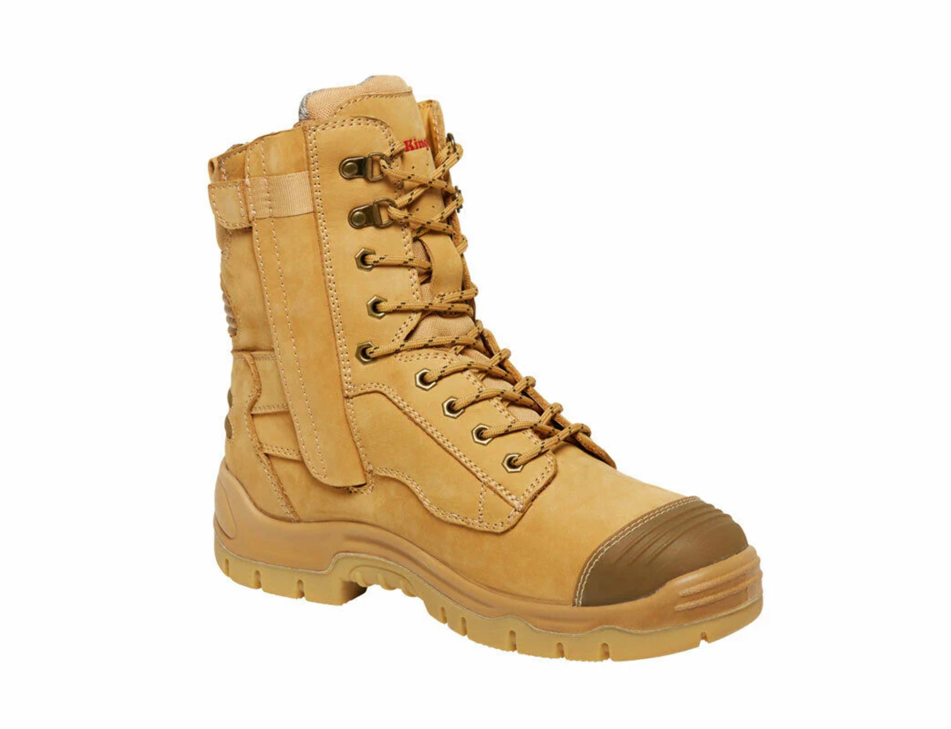 KingGee Mens Pheonix 8Z Side Zip Boots Nubuk Comfy Work Safety Steel ...
