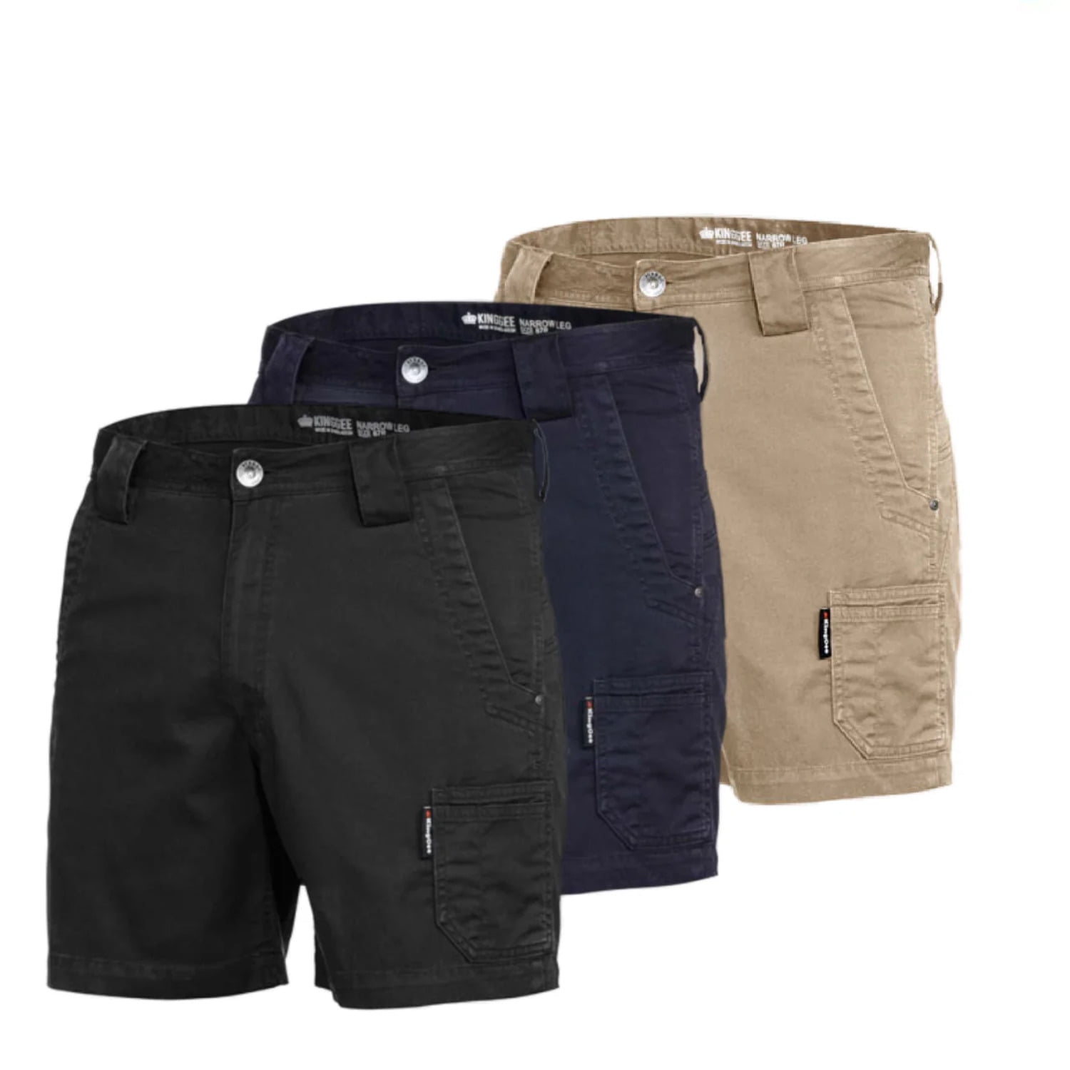 KingGee Mens Tradie Summer Short Shorts Workwear Narrow Fit Comfort ...