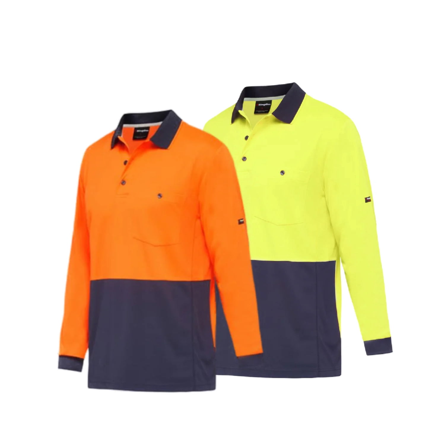 KingGee Mens Workcool Hyperfreeze Polo Shirt Long Sleeve Hi-Vis Top ...