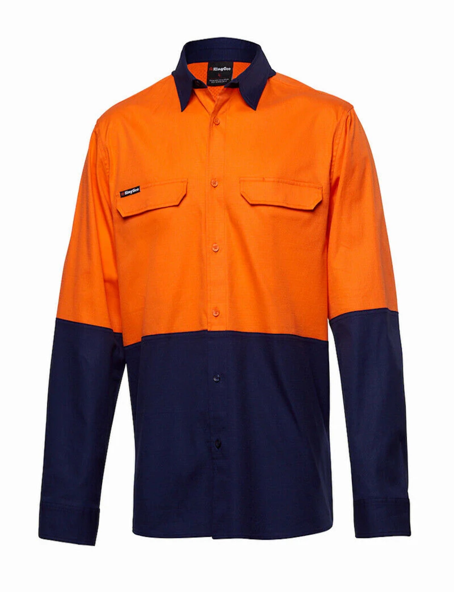 KingGee Mens Workcool Pro Bio Motion Shirt Long Sleeve Work Safety ...