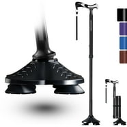 KX Medical Aluminum Three-Legged Adjustable Height Walking Cane, Silver ...