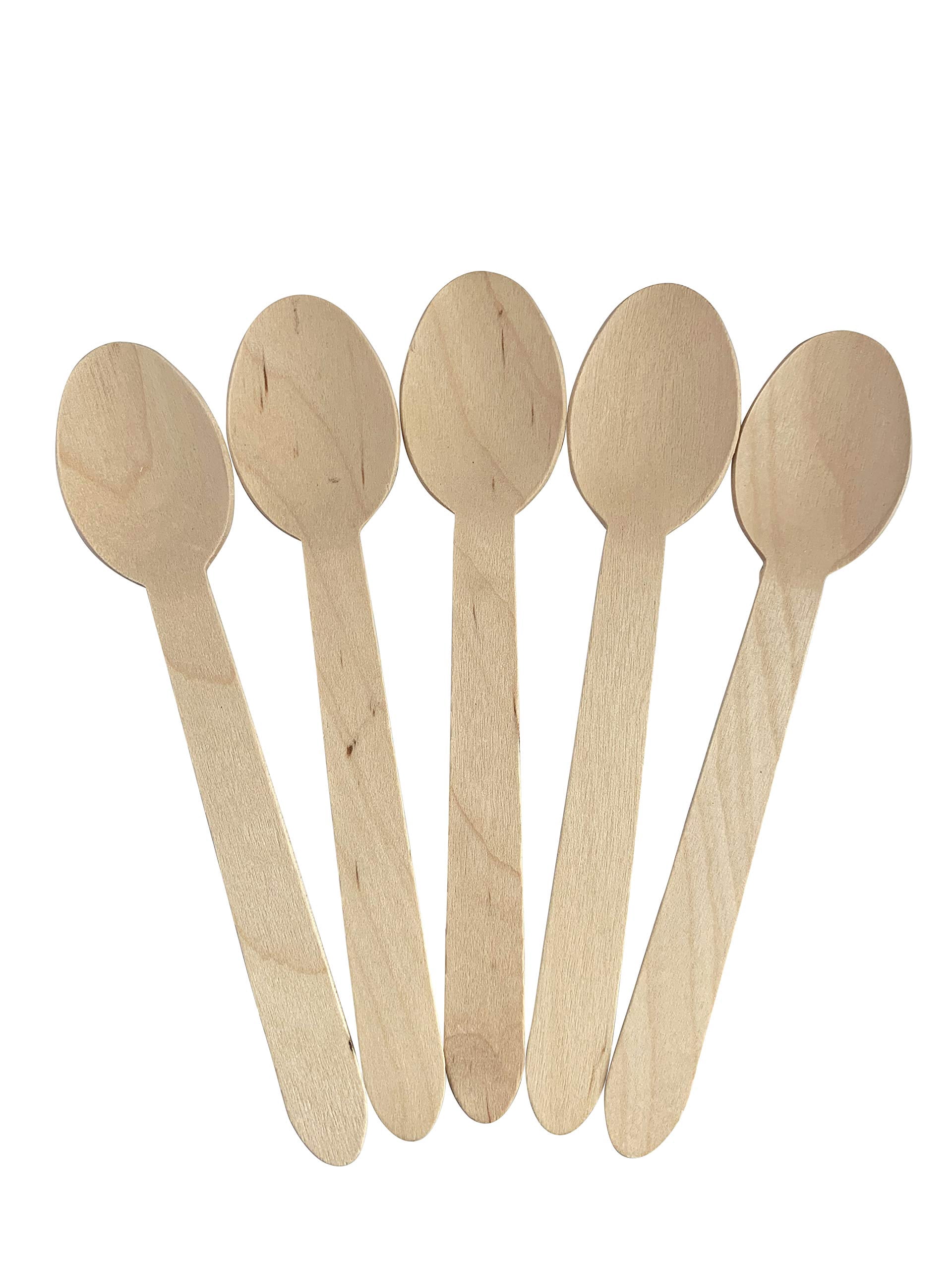 KingSeal Disposable Birch Wood IEF31 Cutlery Spoons, Biodegradable and ...