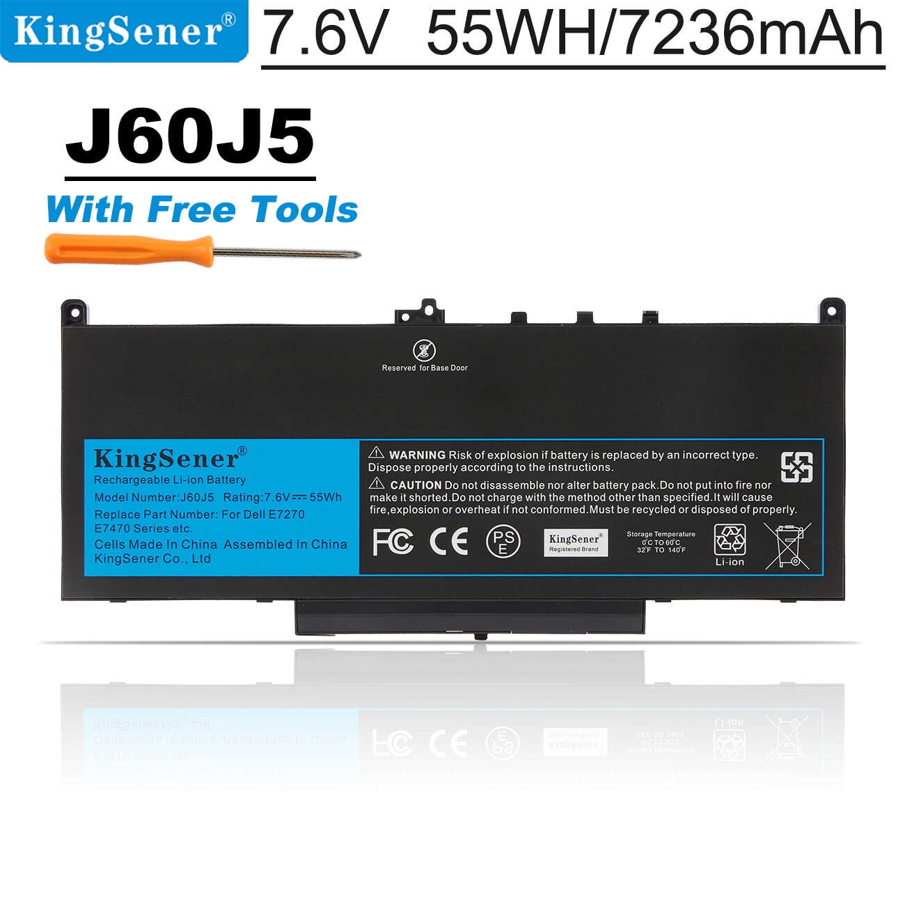 KingSener 6MT4T Laptop Battery For Dell Latitude E5470 E5570 15.6 ...