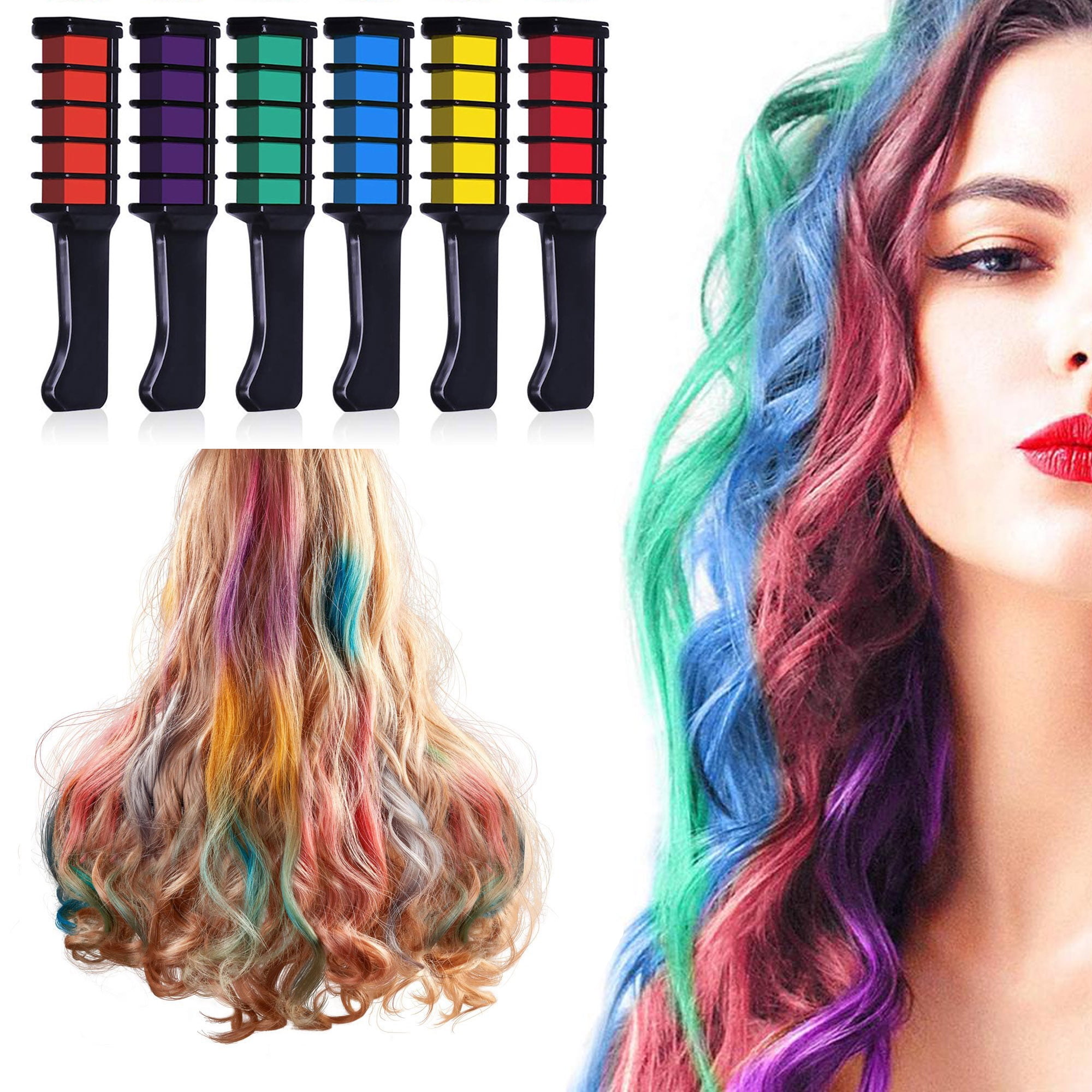 KingShop 1 PCS New Hair Chalk Comb Temporary Bright Hair Color Dye ...