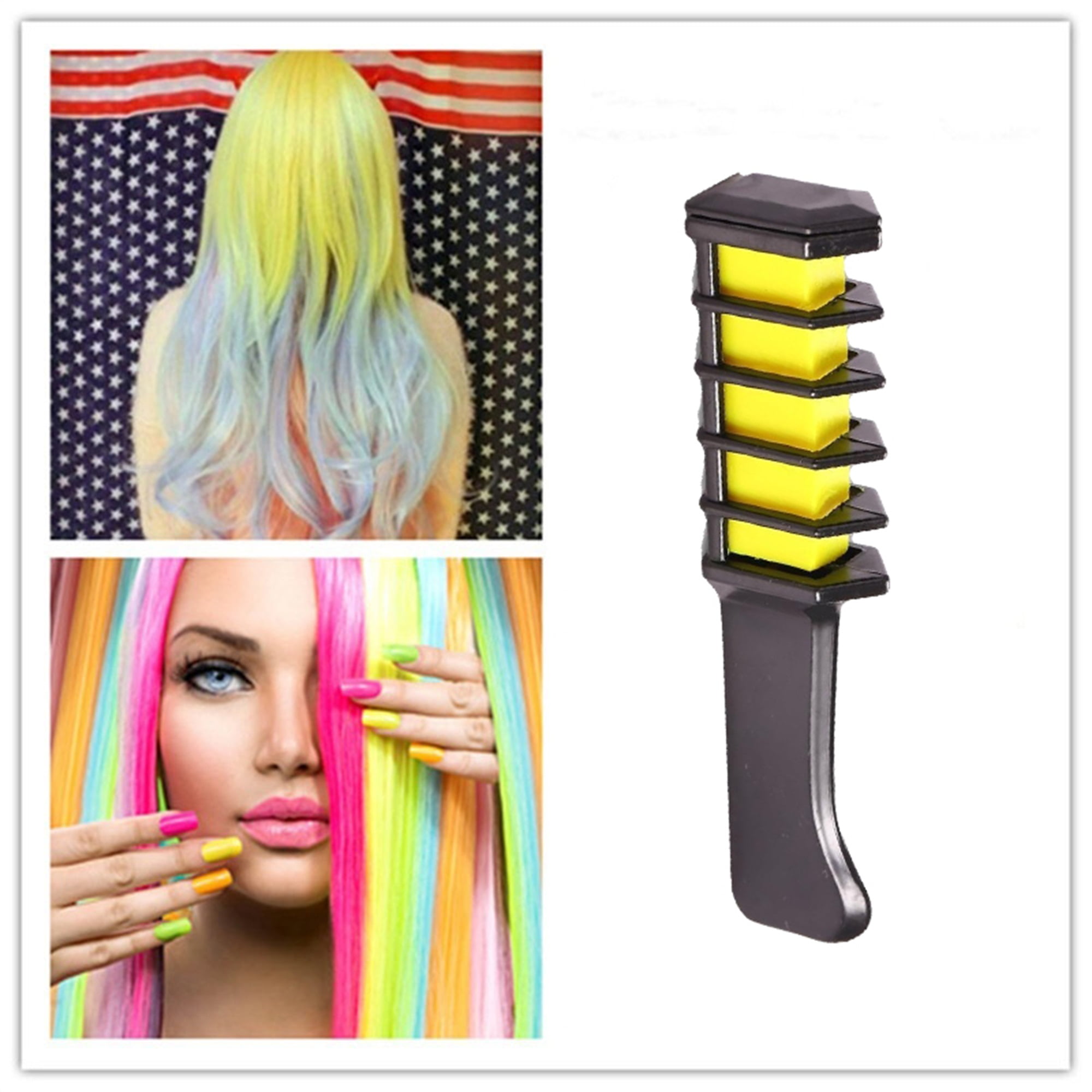 KingShop 1 PCS New Hair Chalk Comb Temporary Bright Hair Color Dye ...