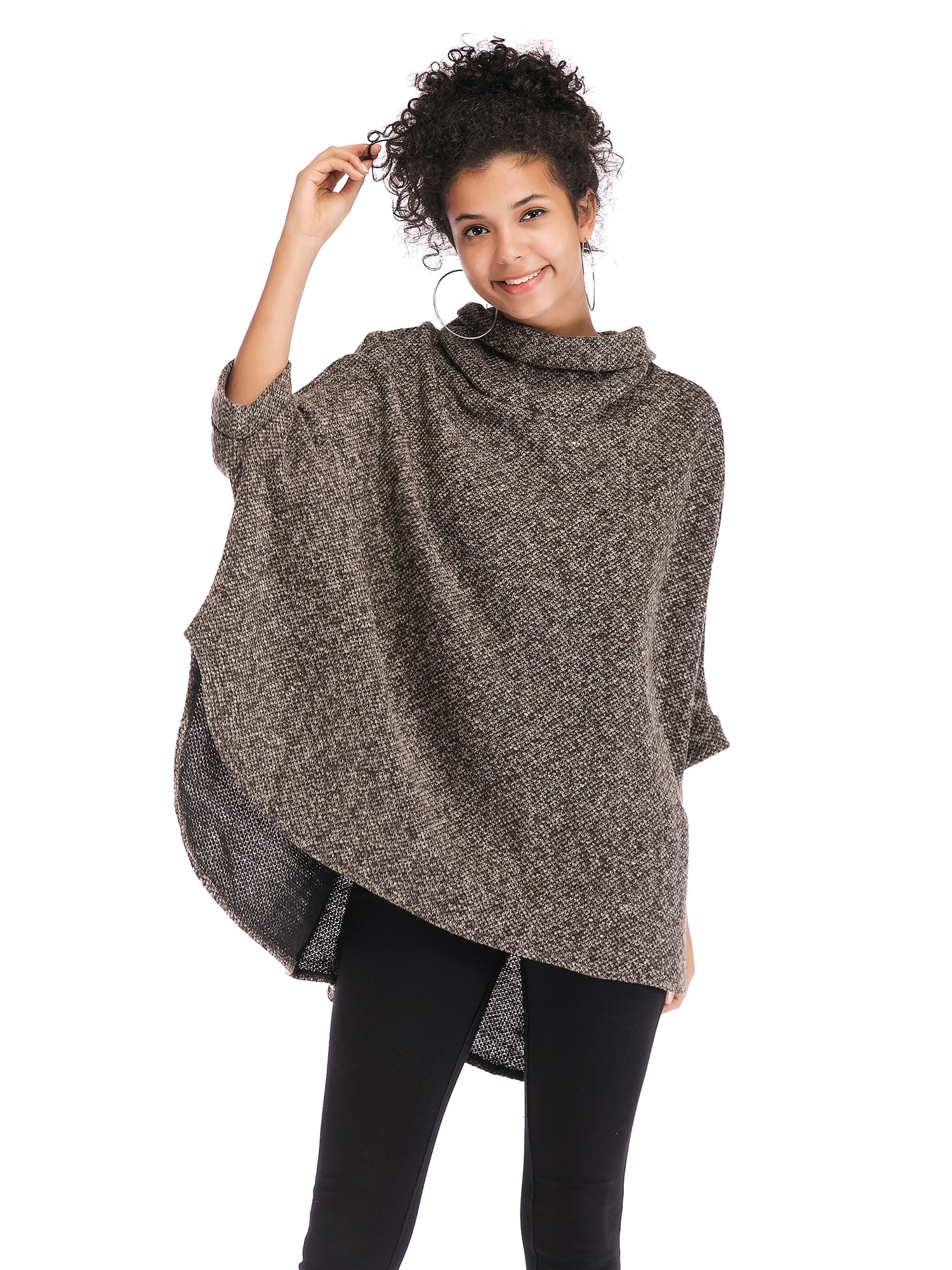 KingShop Warm Solid Ponchos And Capes For Women Oversized Shawls Wraps ...