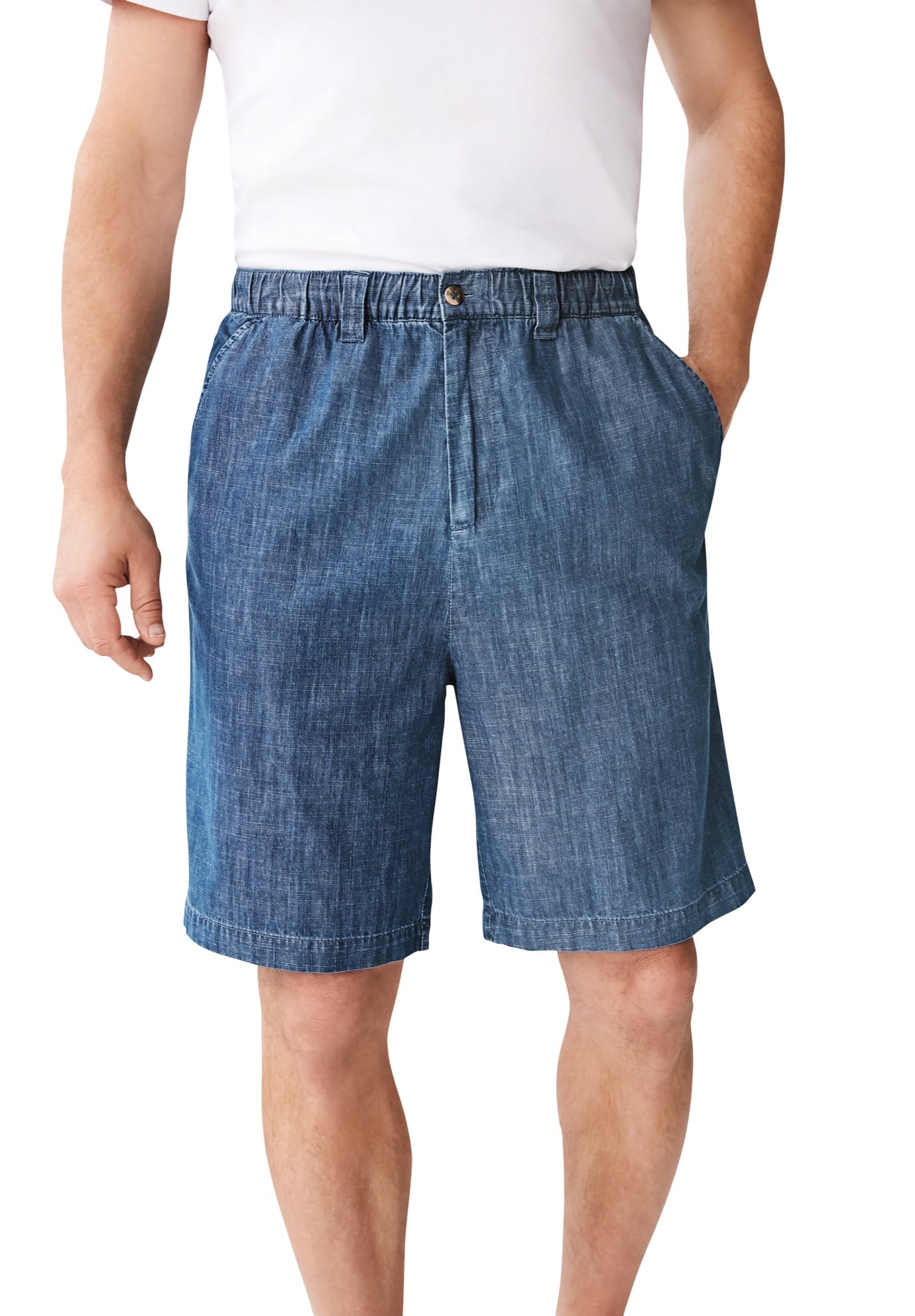 KingSize Knockarounds 8" Full Elastic Plain Front Shorts - Walmart.com