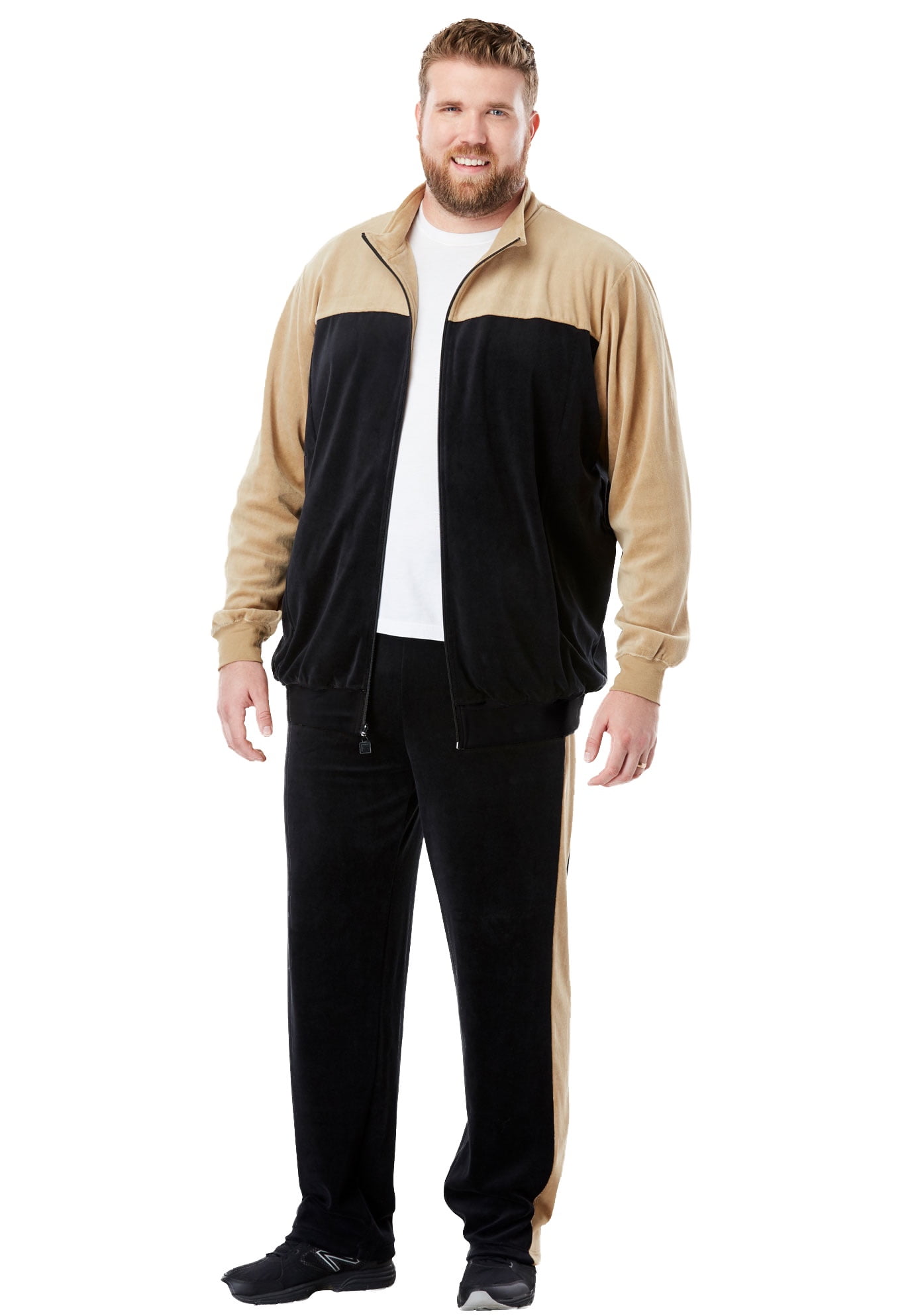 KingSize Men's Big & Tall Colorblock Velour Tracksuit - Walmart.com