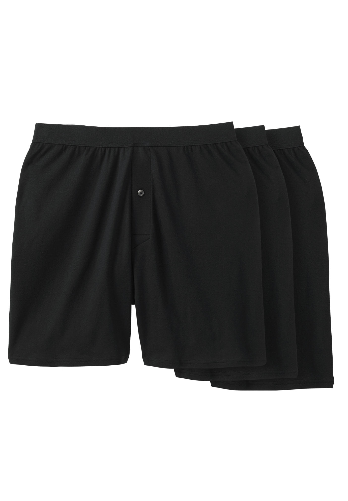 Kingsize Men's Big & Tall Cotton Boxers, 3-Pack, Black, XL - Walmart.com