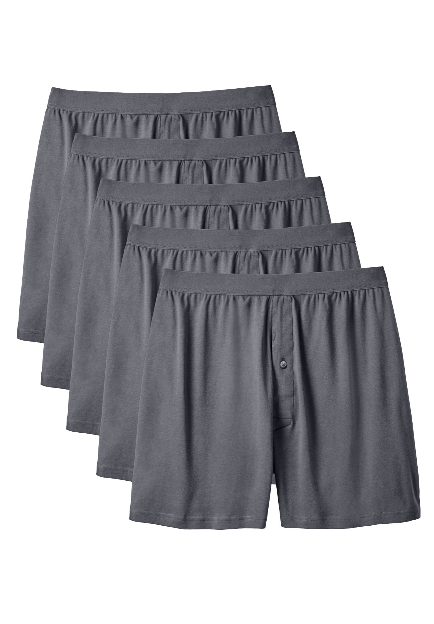 KingSize Men's Big & Tall Cotton Boxers 5-Pack - 6XL, Steel - Walmart.com