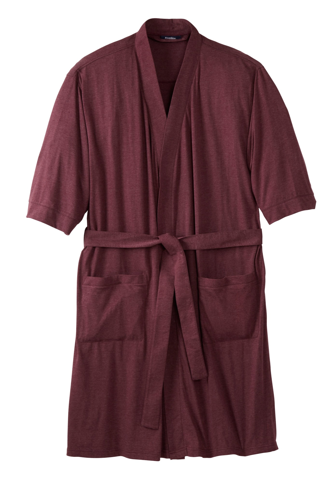 KingSize Men's Big & Tall Cotton Jersey Robe with Three-Quarter Sleeves ...
