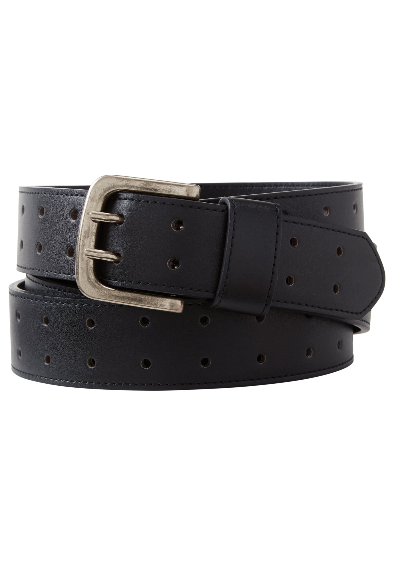 KingSize Men's Genuine Leather Big & Tall Double Prong Belt with Edge ...