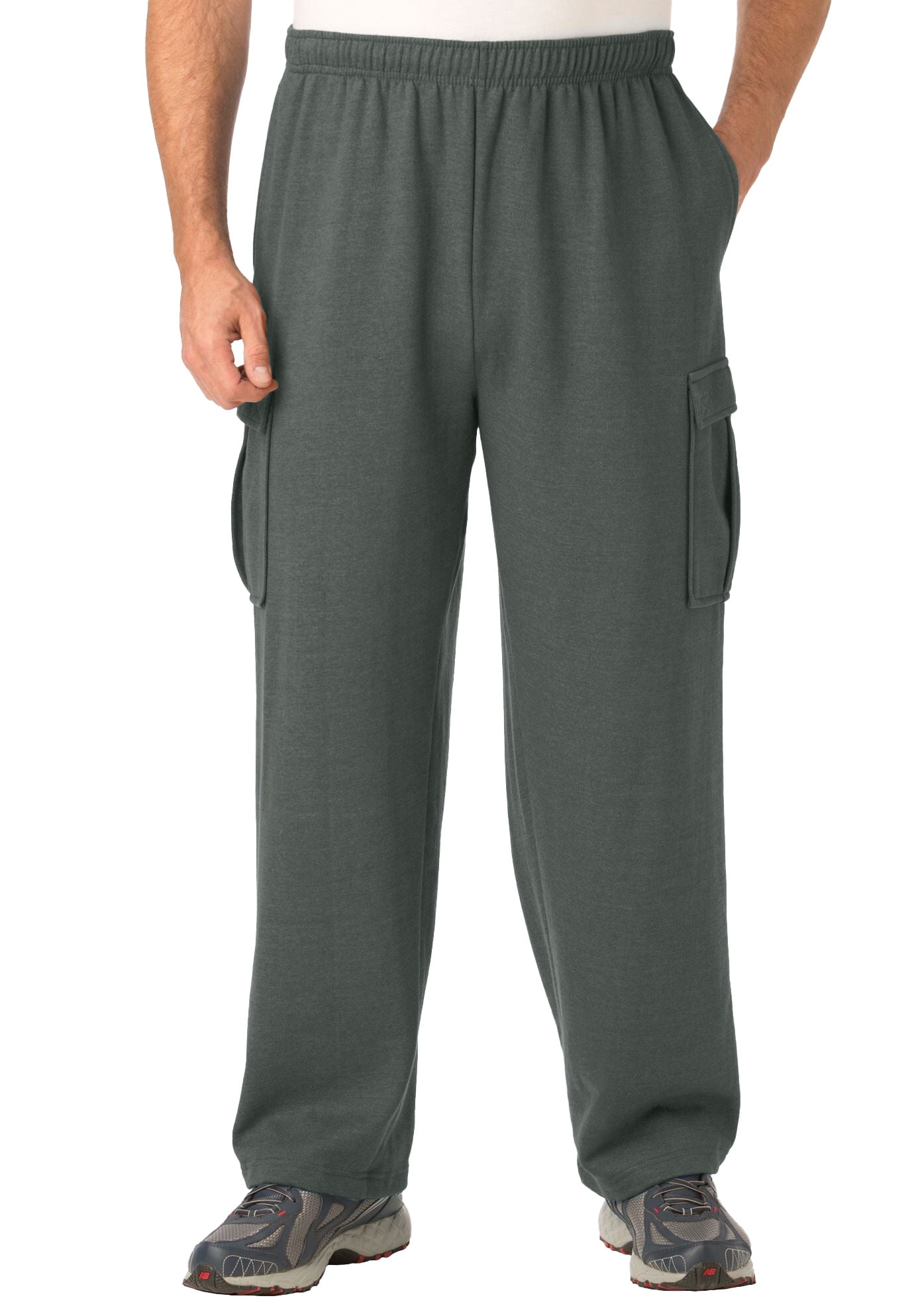 KingSize Men's Big & Tall Fleece Cargo Sweatpants with Adjustable ...