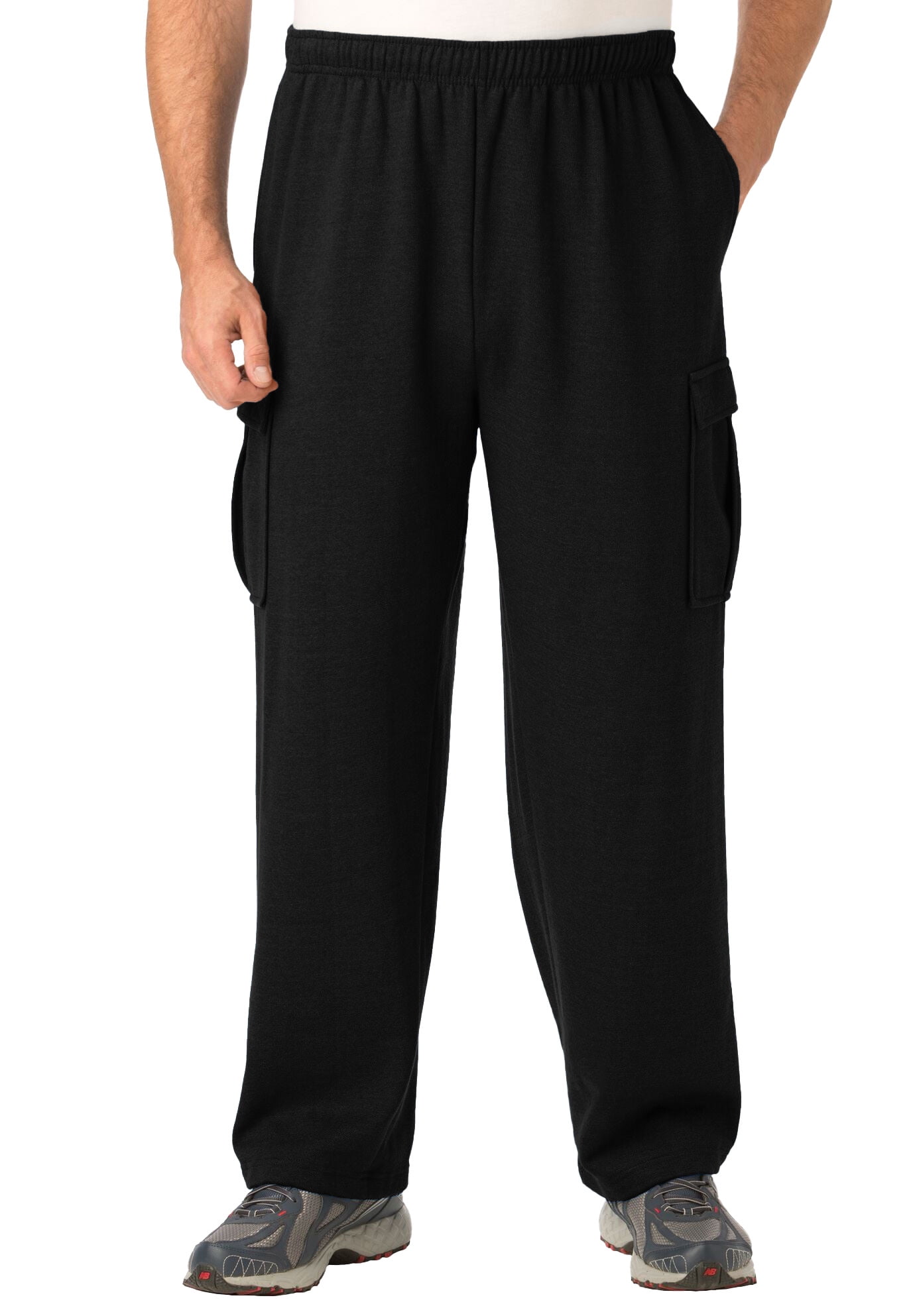 KingSize Big & Tall Men's Fleece Cargo Sweatpants with Elastic ...