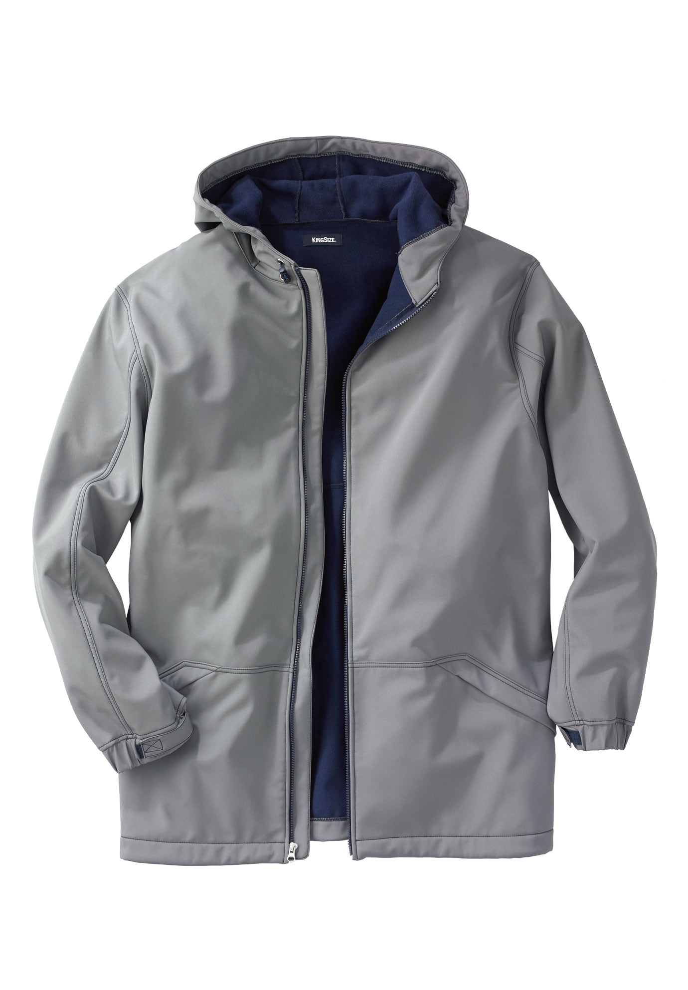 KingSize Men's Big & Tall Fleece-Lined Slicker Rain Coat - Walmart.com