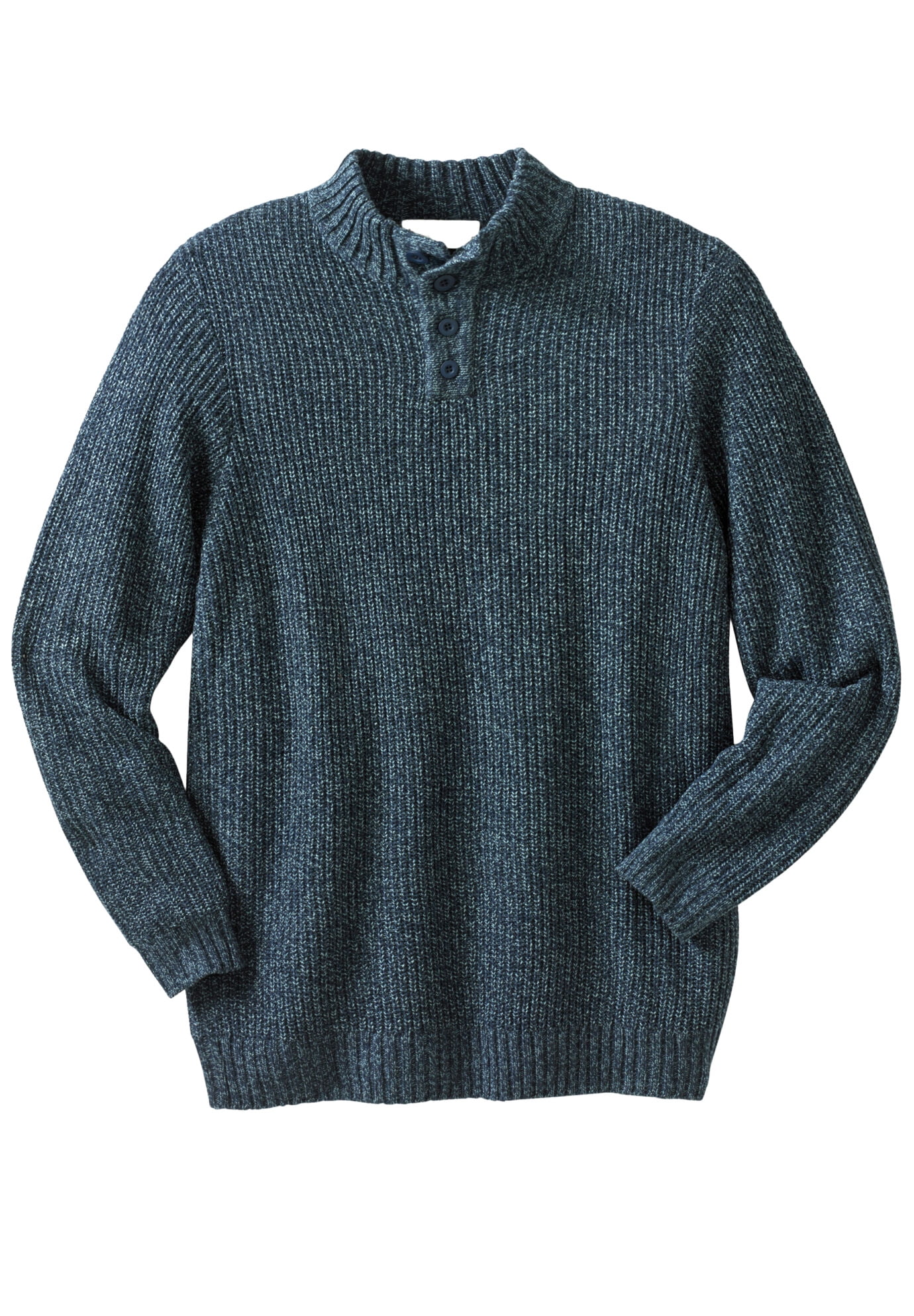 KingSize Men's Big & Tall Henley Shaker Sweater - Walmart.com