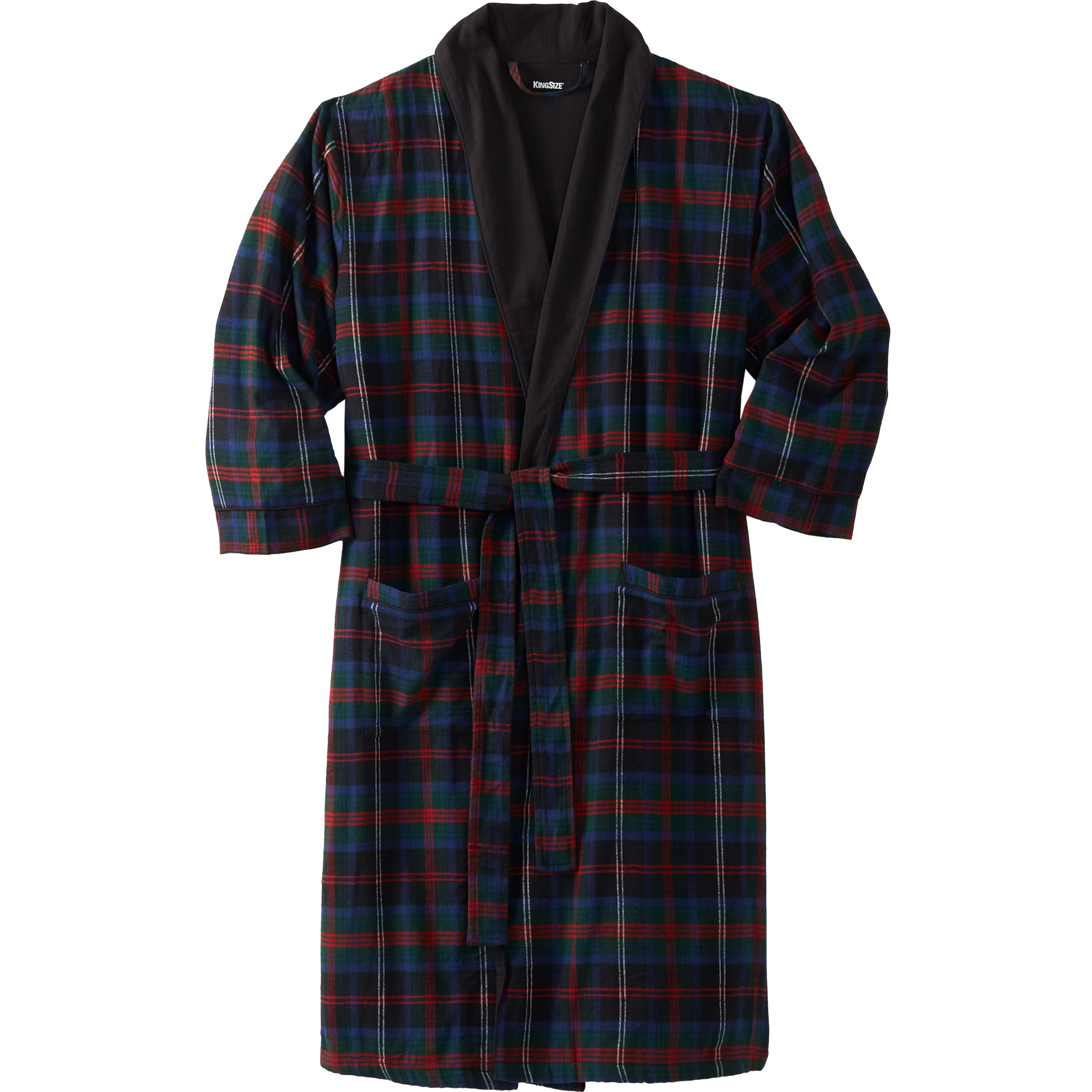 KingSize Men's Big & Tall Jersey-Lined Flannel Robe - Walmart.com