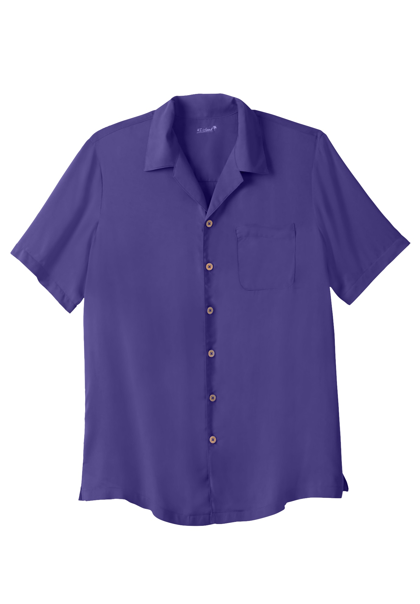 KingSize Men's Big & Tall Solid Camp Shirt - Walmart.com