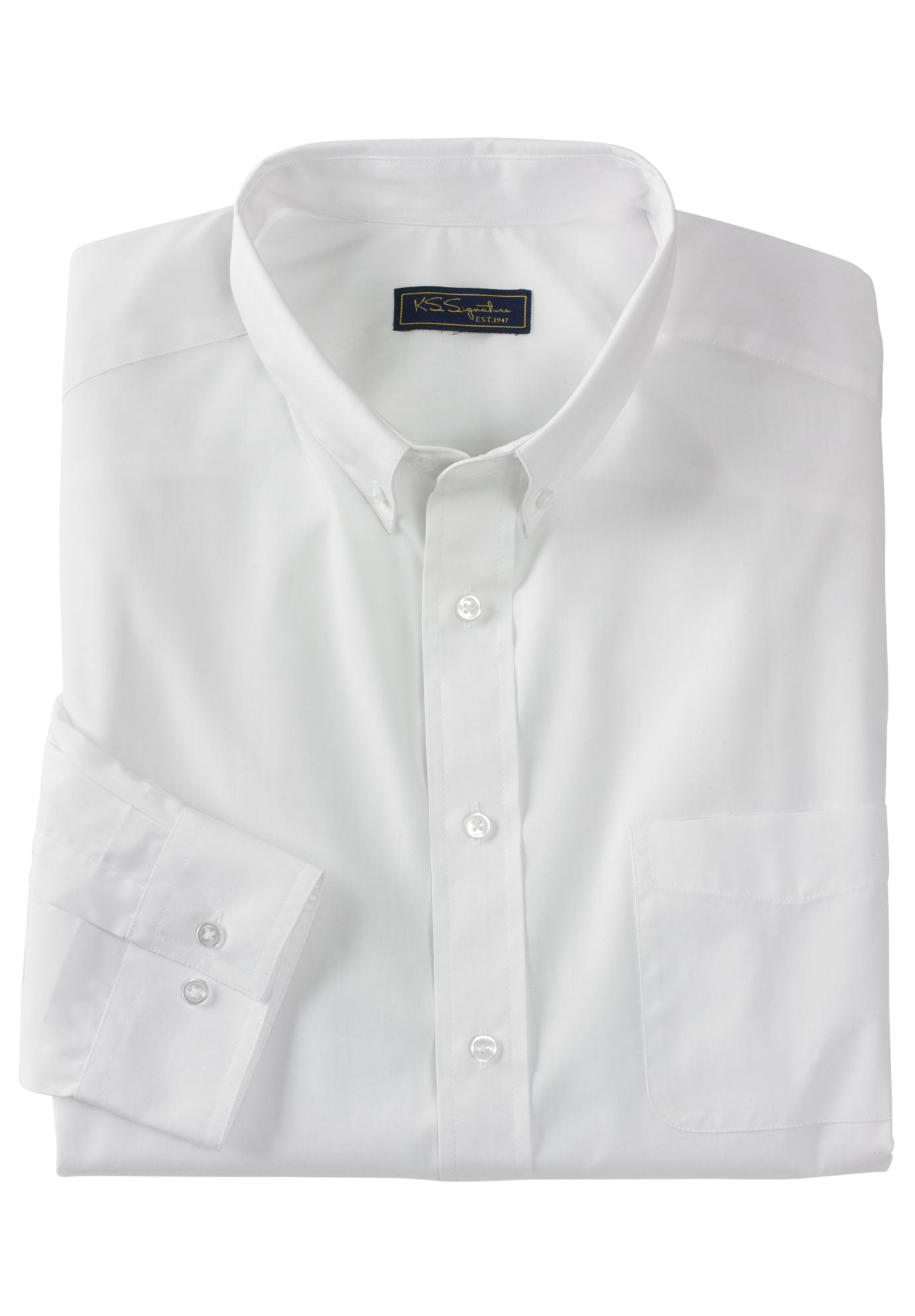KingSize Men's Big & Tall Wrinkle-Free Button-Down Collar Dress Shirt ...