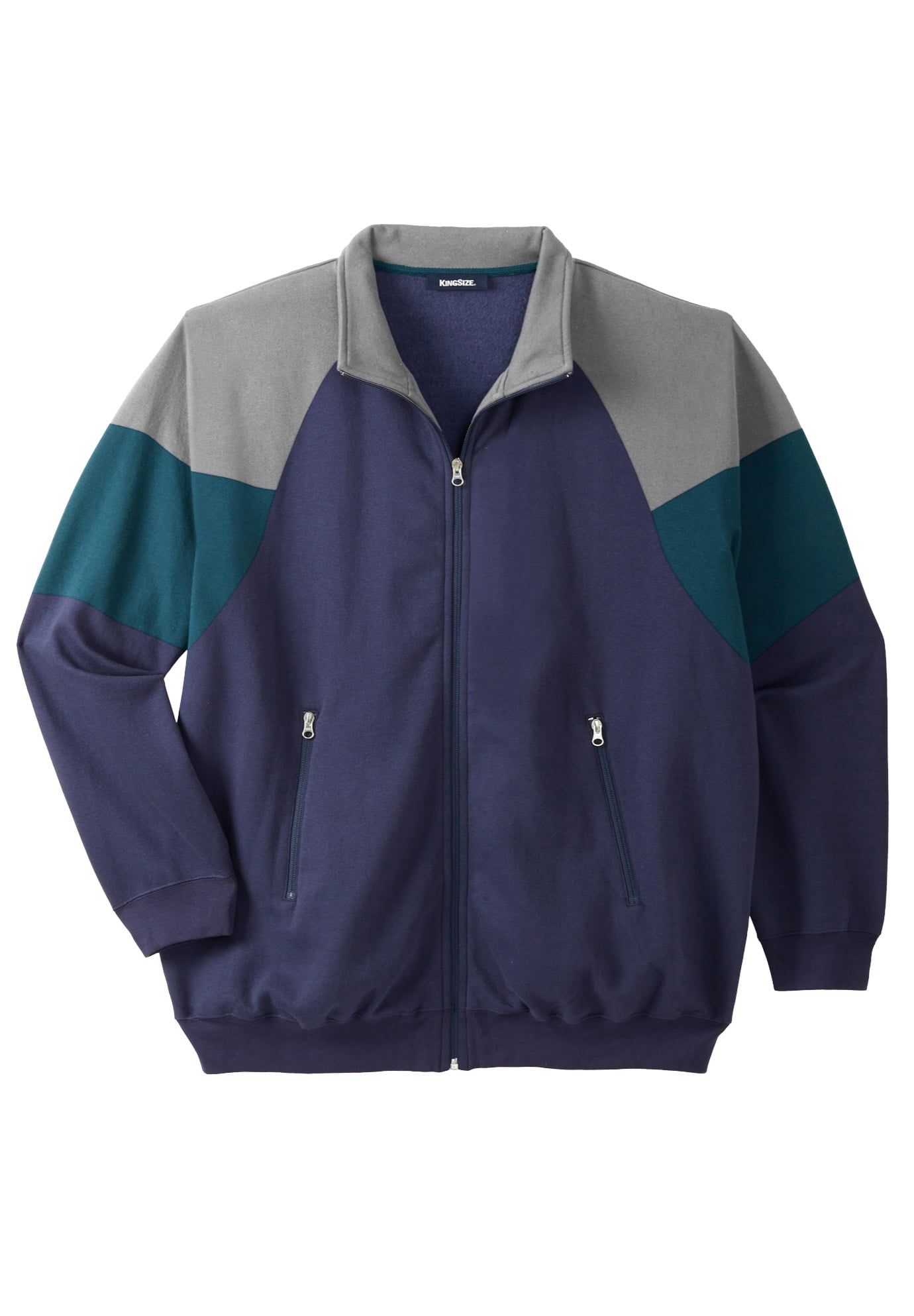 KingSize Men's Big & Tall KS Sport Color Block Full Zip Track Jacket ...